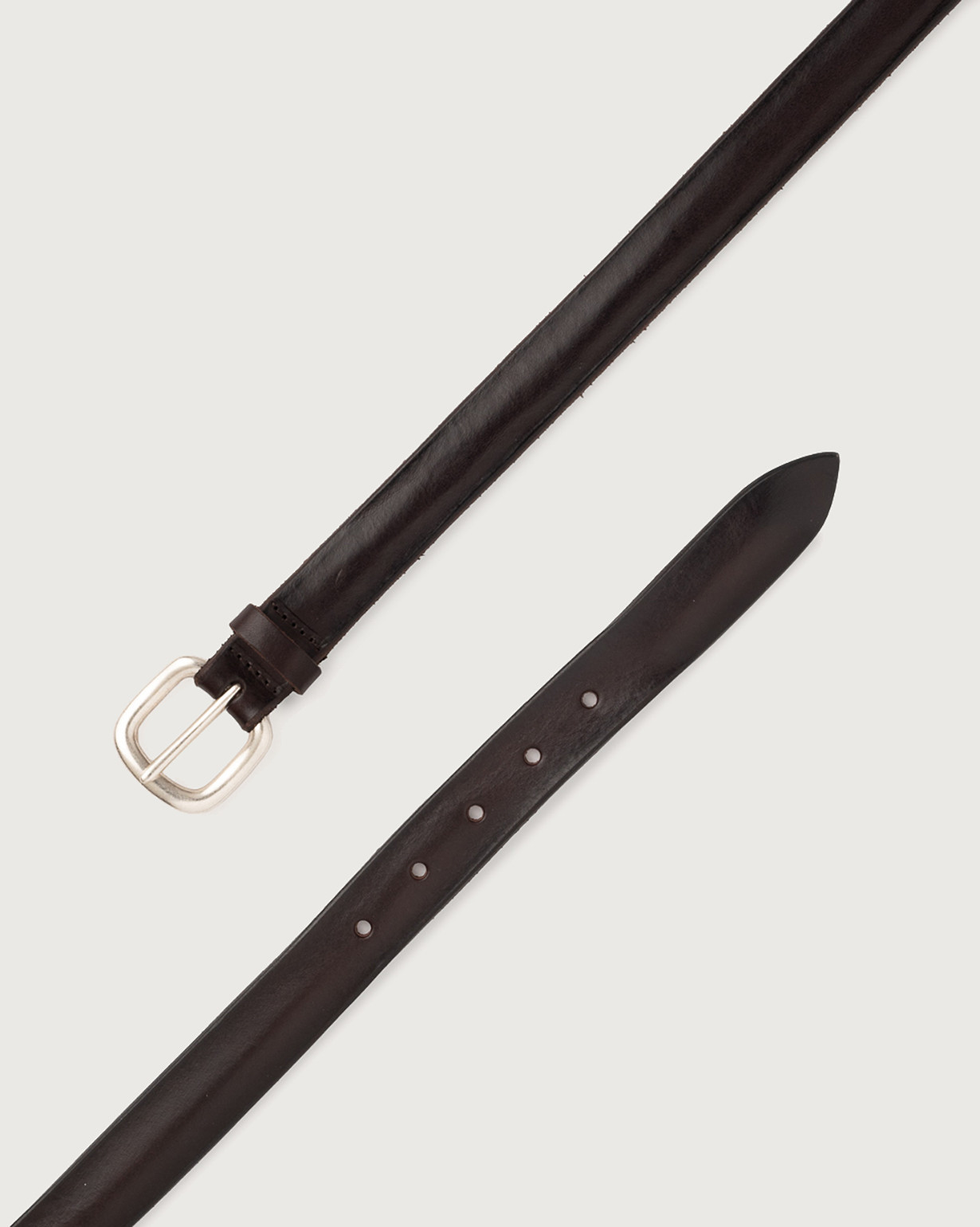 ORCIANI Bull Soft leather belt 2,5 cm. , color Chocolate