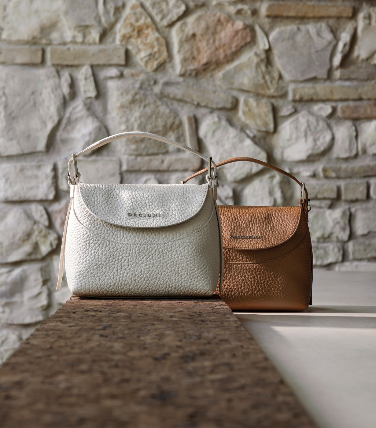 ORCIANI Nana Soft Small leather handbag with strap. , color White