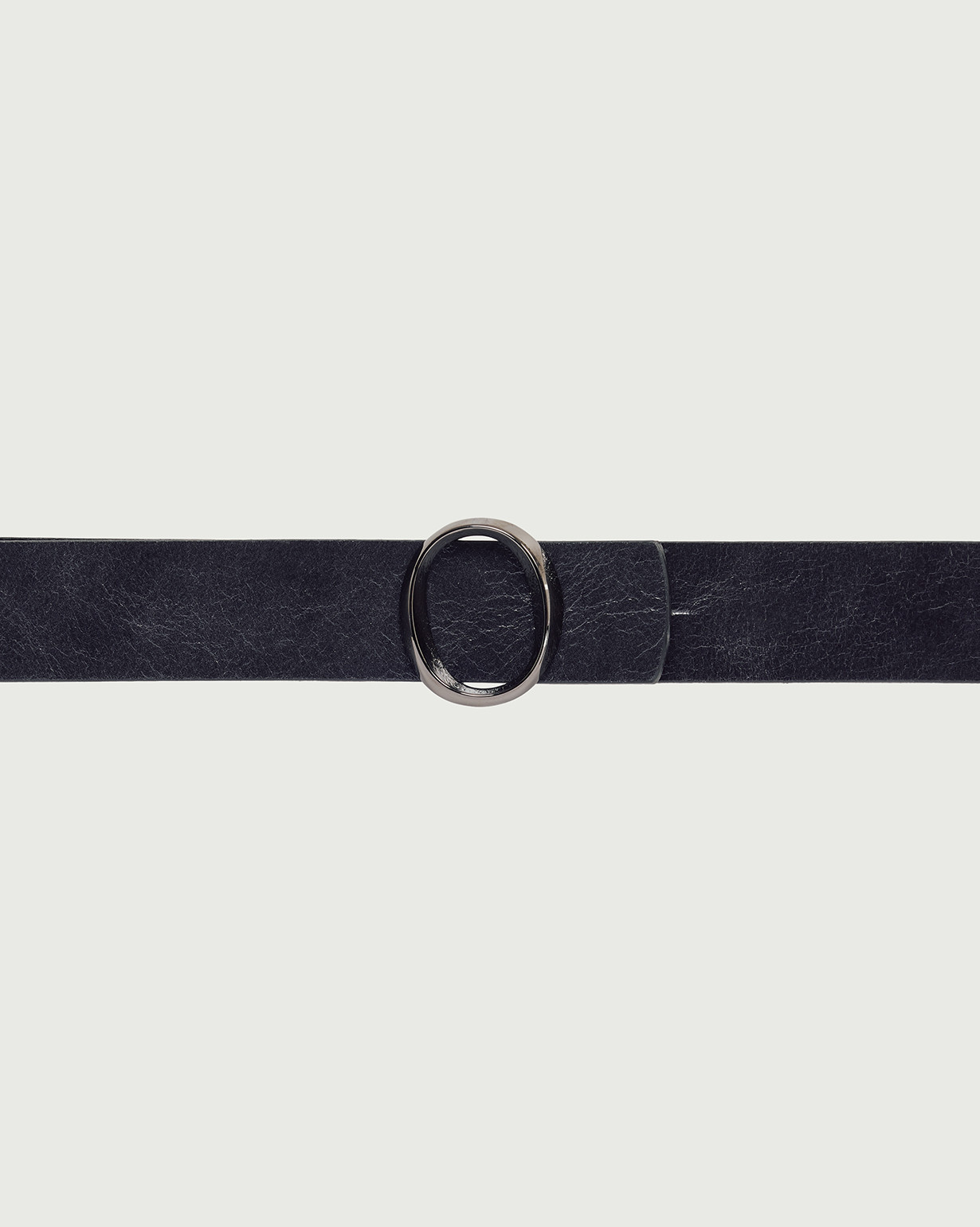 ORCIANI Gotham Double leather belt 3,5 cm. , color black+chianti