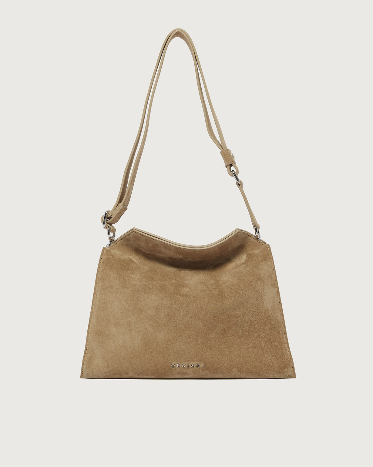 ORCIANI Trinity Peach Small suede shoulder bag. , color Beige