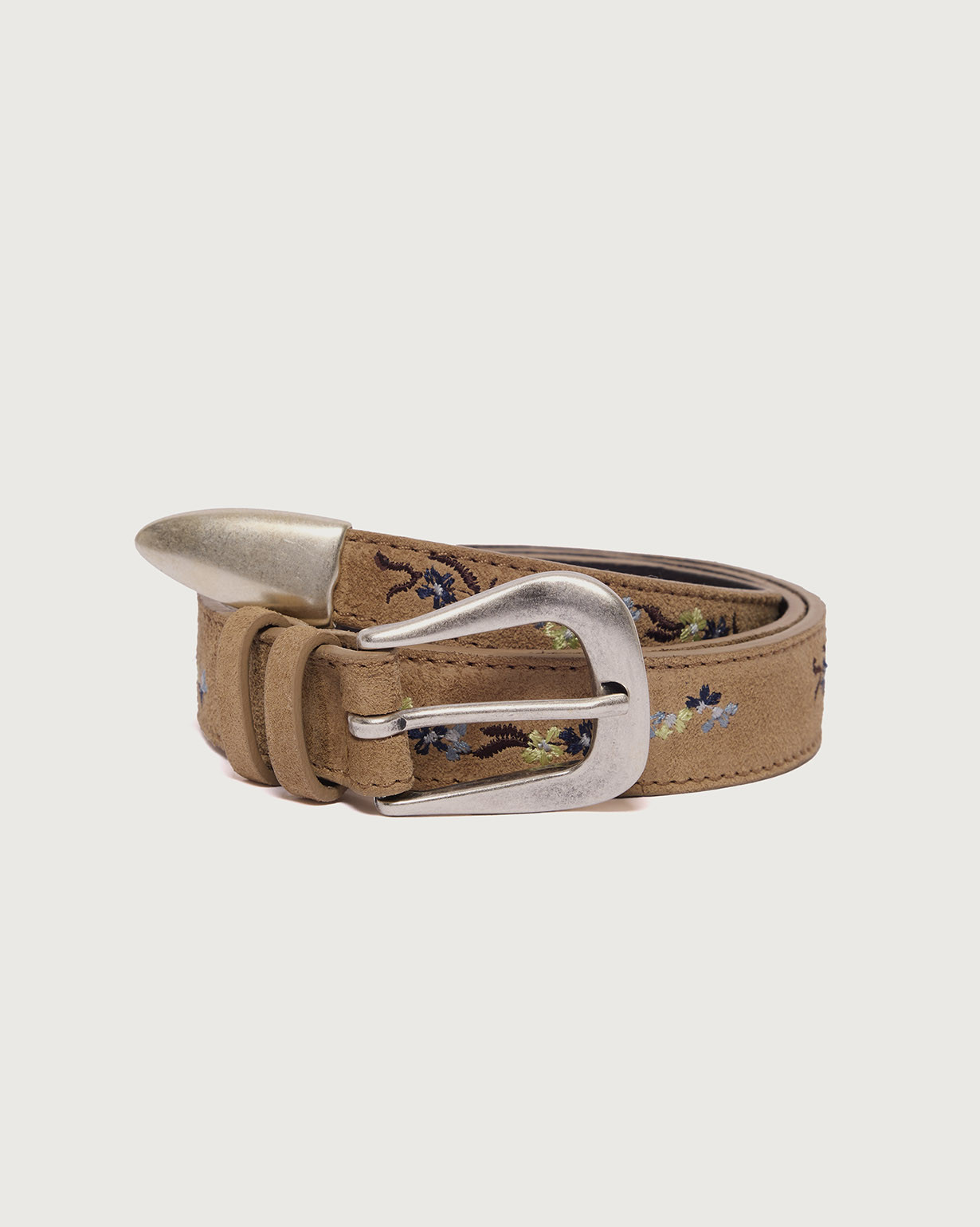 ORCIANI Peach suede belt 2,5 cm. , color Beige
