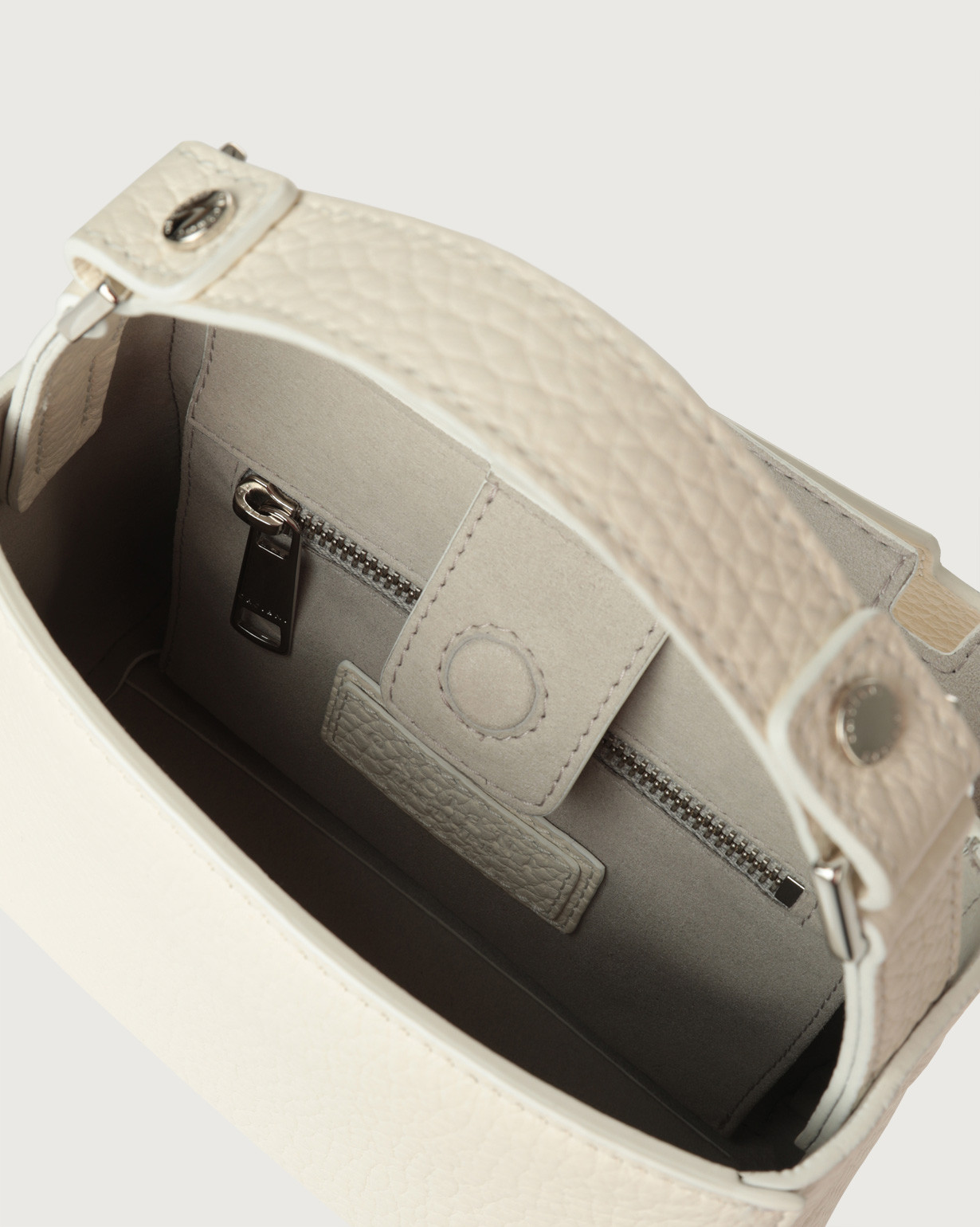 ORCIANI Sveva Soft Mini leather handbag with shoulder strap. , color White