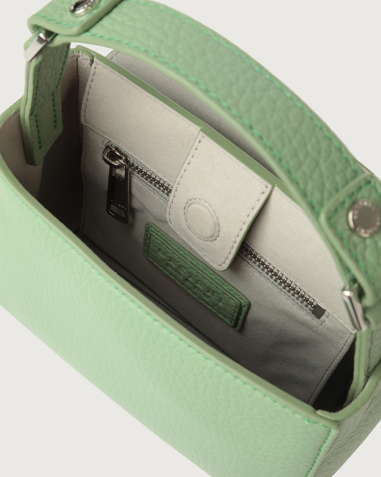 ORCIANI Sveva Soft Mini leather handbag with shoulder strap. , color Green
