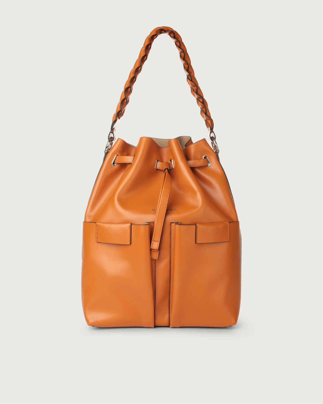 ORCIANI Tessa Liberty large leather bucket bag. , color Ocher