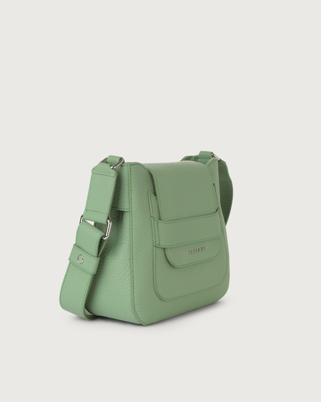 ORCIANI Dama Soft Midi leather bag with shoulder strap. , color Green