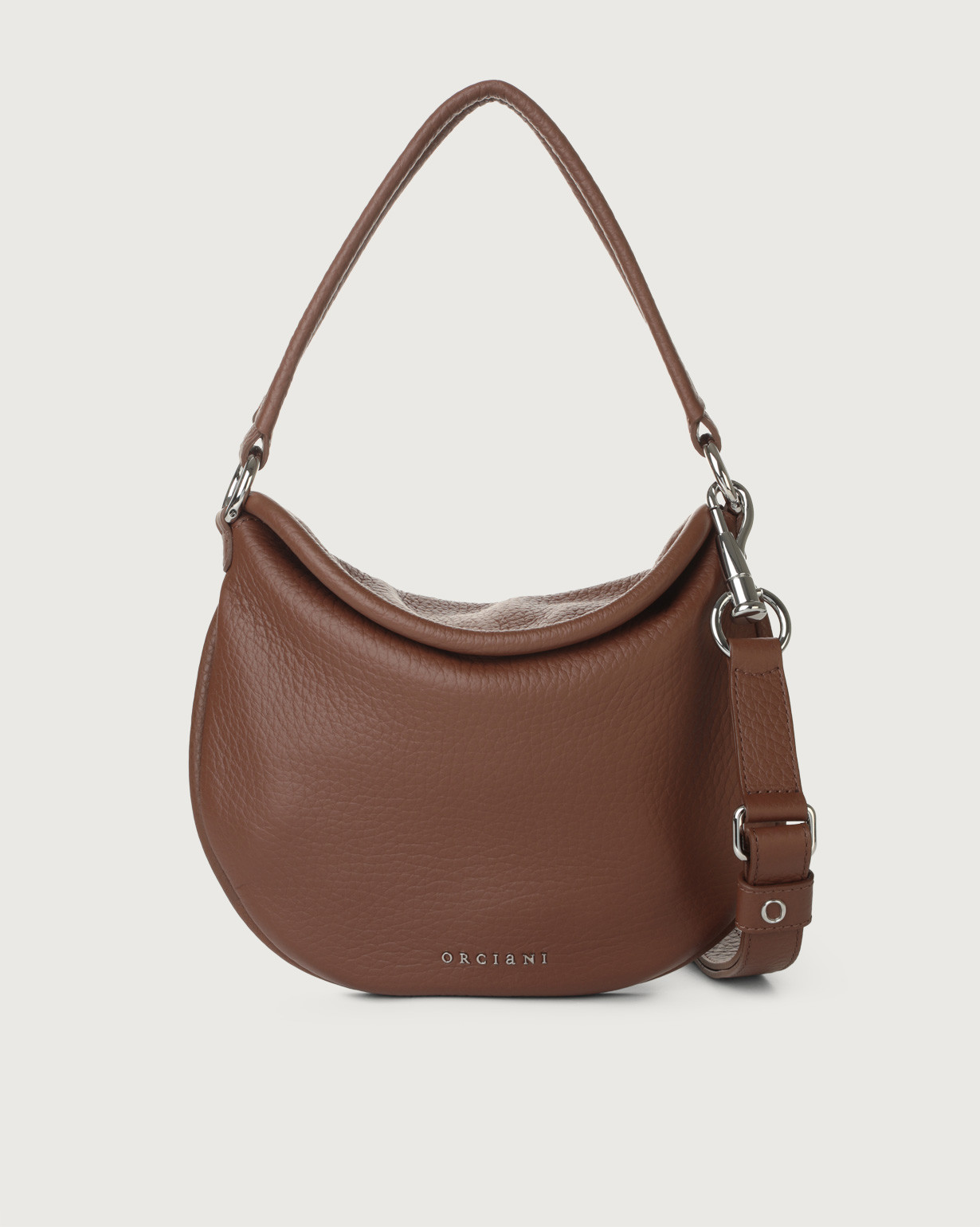 ORCIANI Ping Soft leather shoulder bag with strap. , color Cognac