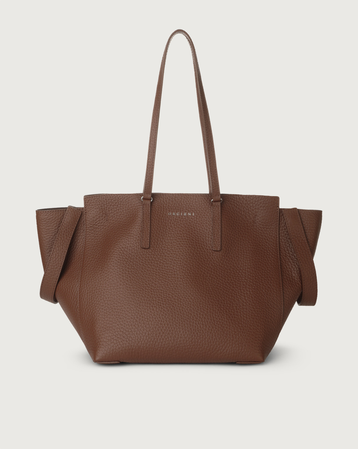 ORCIANI Ava Soft leather tote bag. , color Cognac