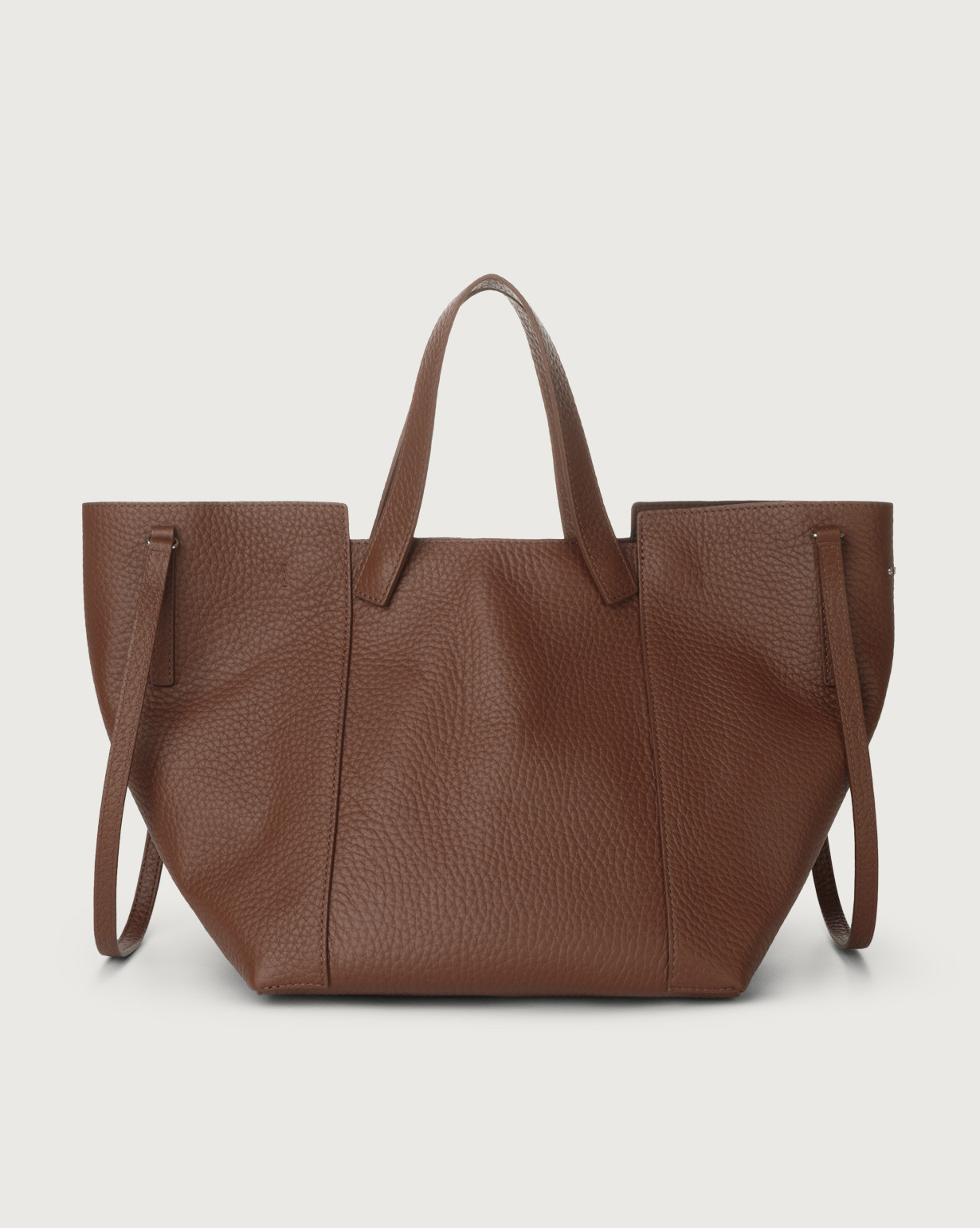 ORCIANI Ava Soft leather tote bag. , color Cognac