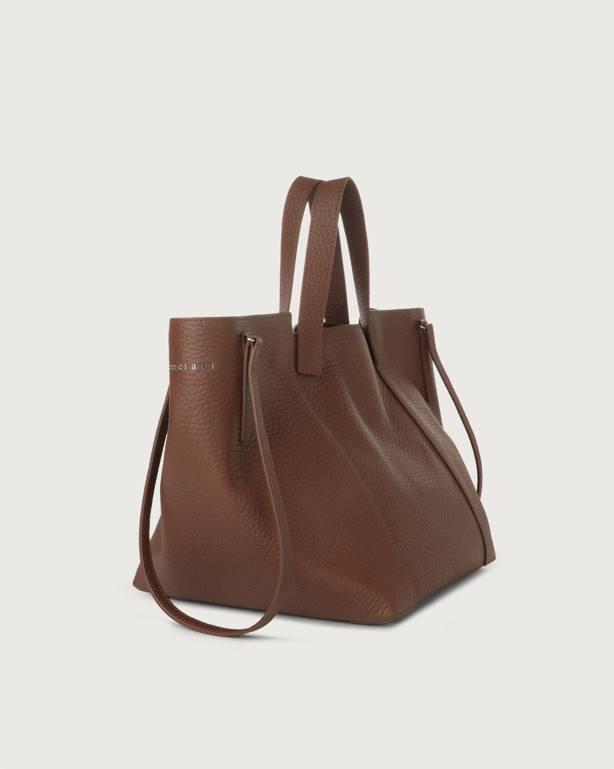 ORCIANI Ava Soft leather tote bag. , color Cognac