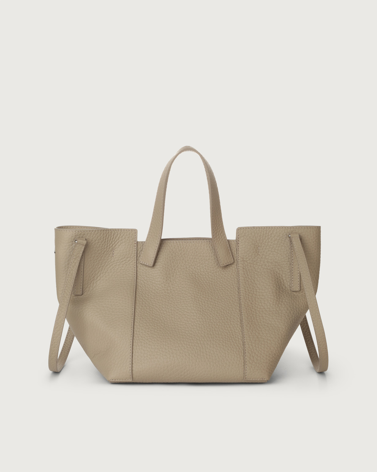 ORCIANI Ava Soft midi leather tote bag. , color Sand