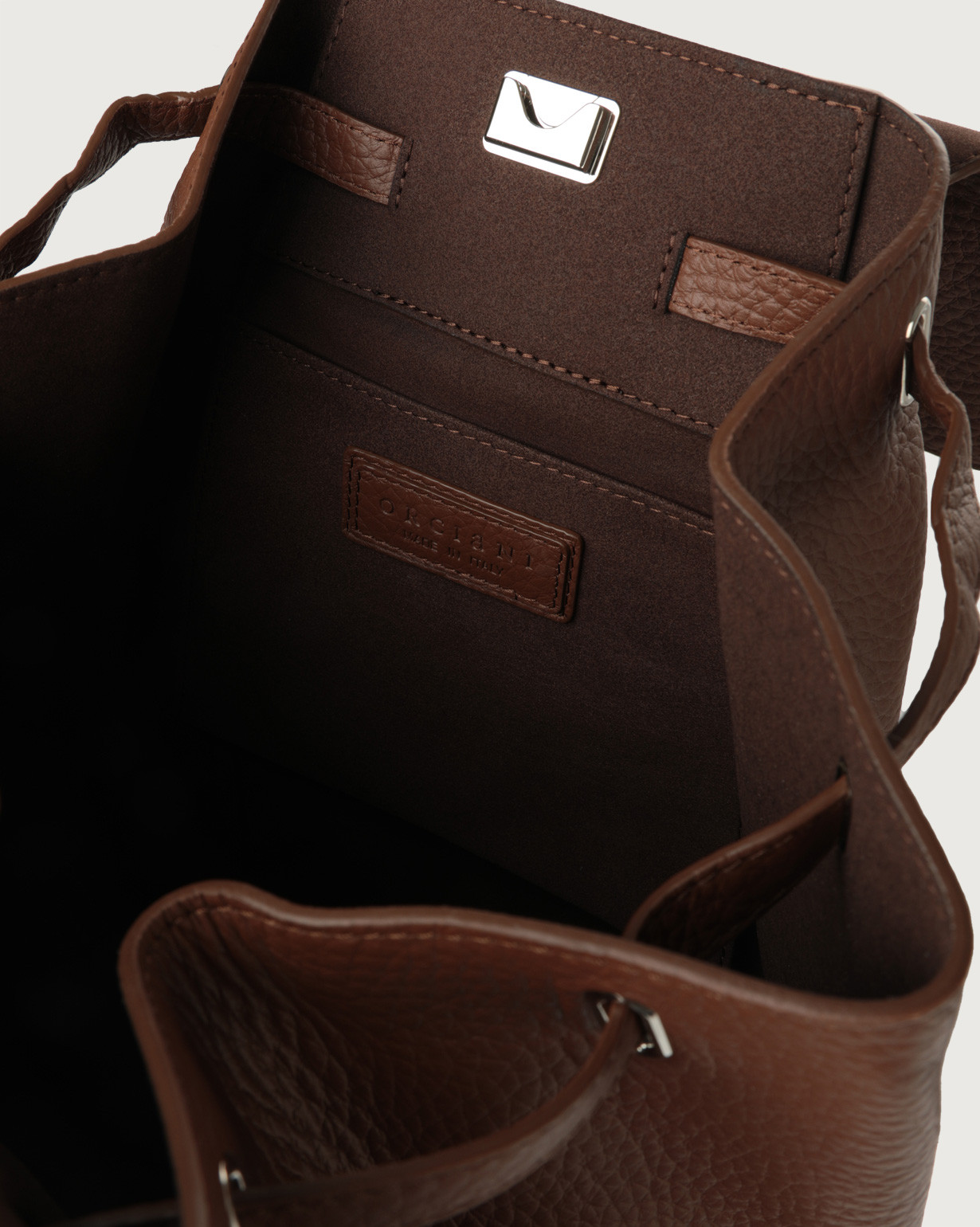 ORCIANI Boxy Soft leather backpack. , color Cognac