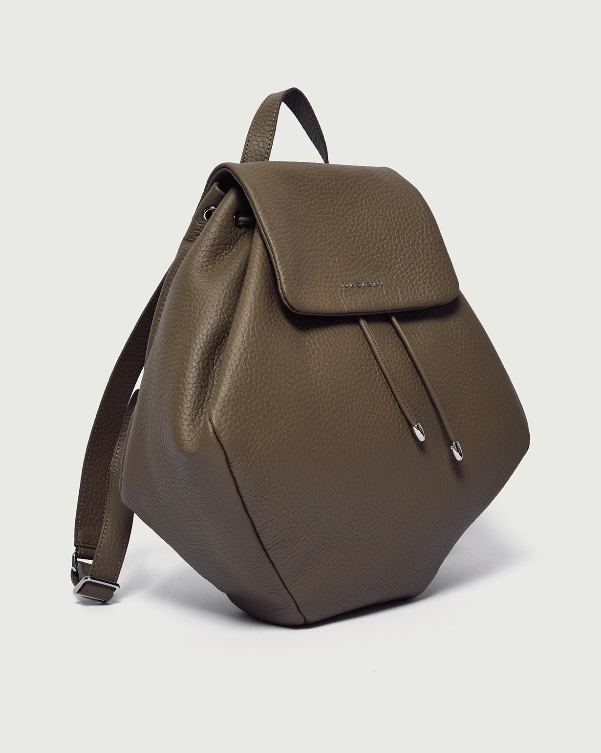 ORCIANI Soft leather backpack. , color Green