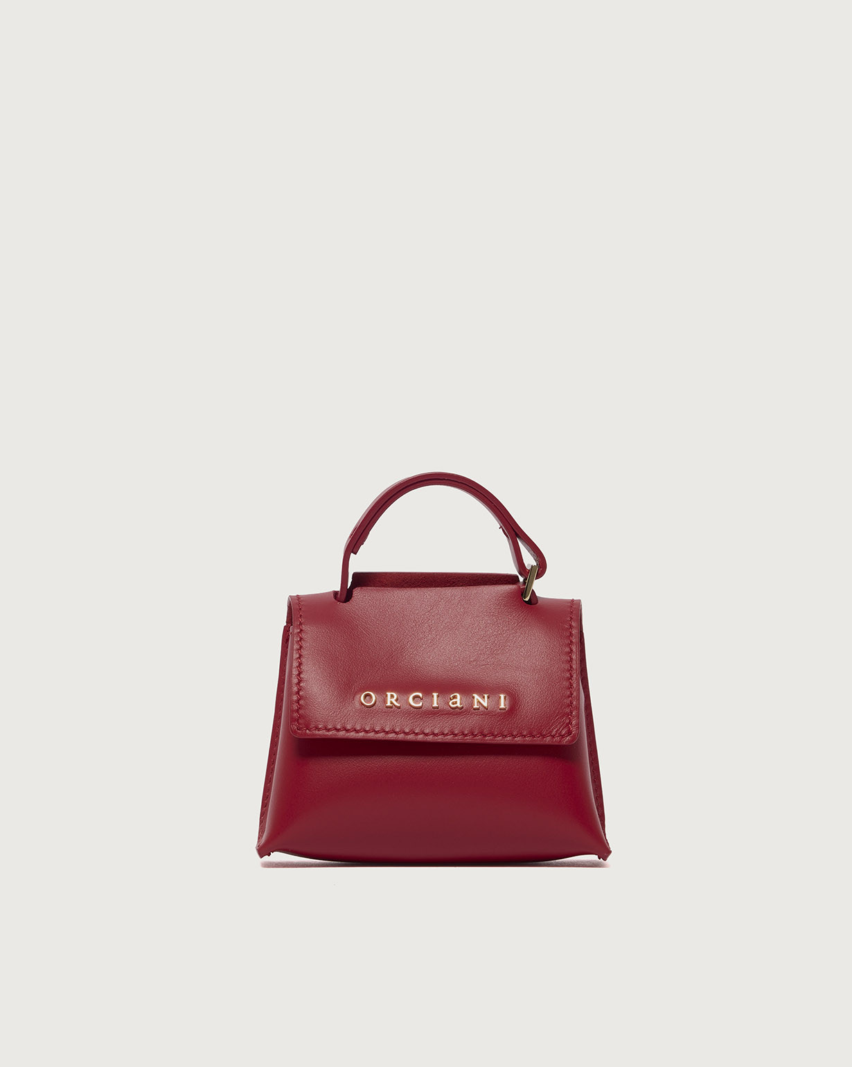 ORCIANI Mini Sveva Liberty leather bag charm. , color red