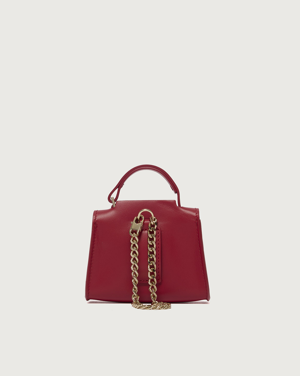 ORCIANI Mini Sveva Liberty leather bag charm. , color red