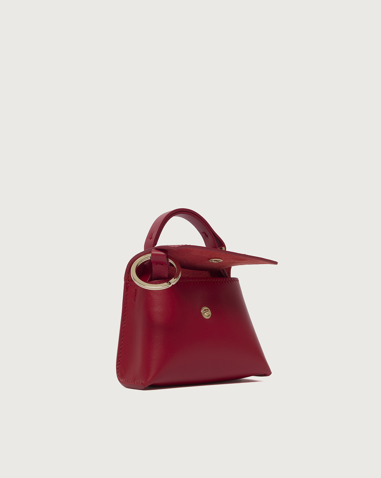 ORCIANI Mini Sveva Liberty leather bag charm. , color red