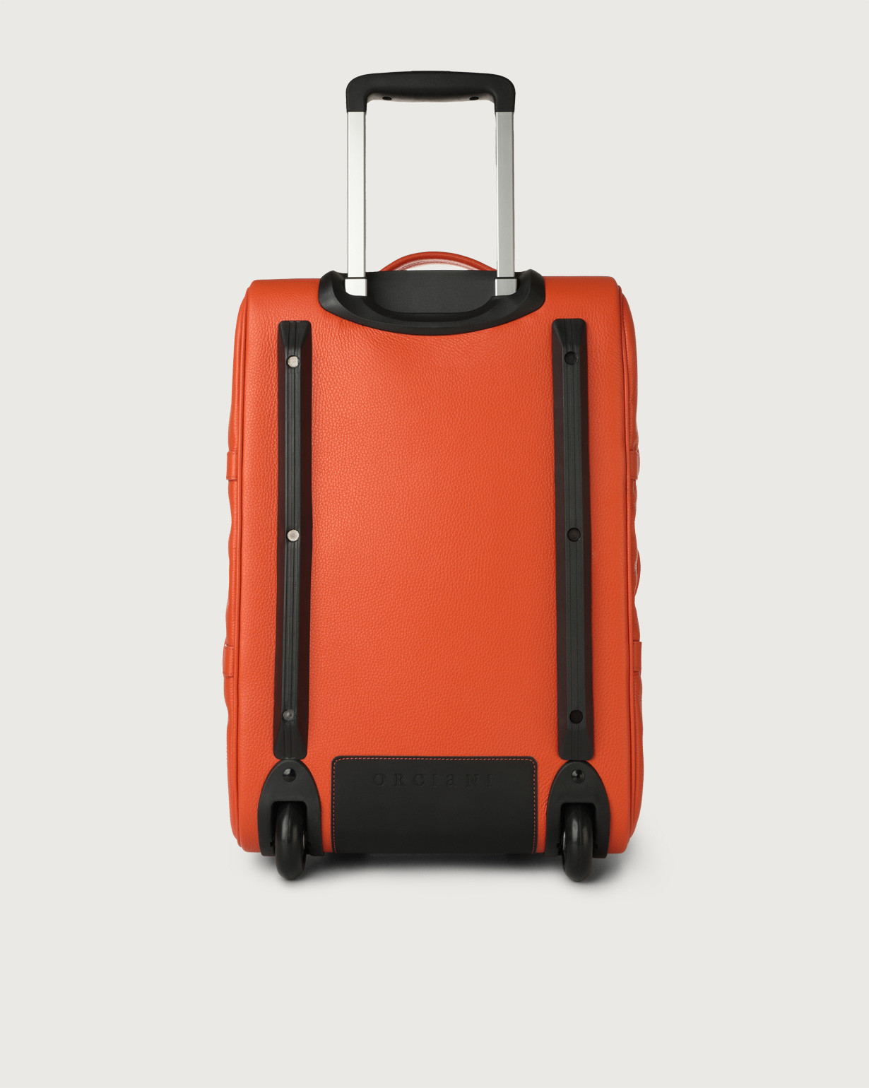 ORCIANI Micron leather two wheels trolley. , color Orange