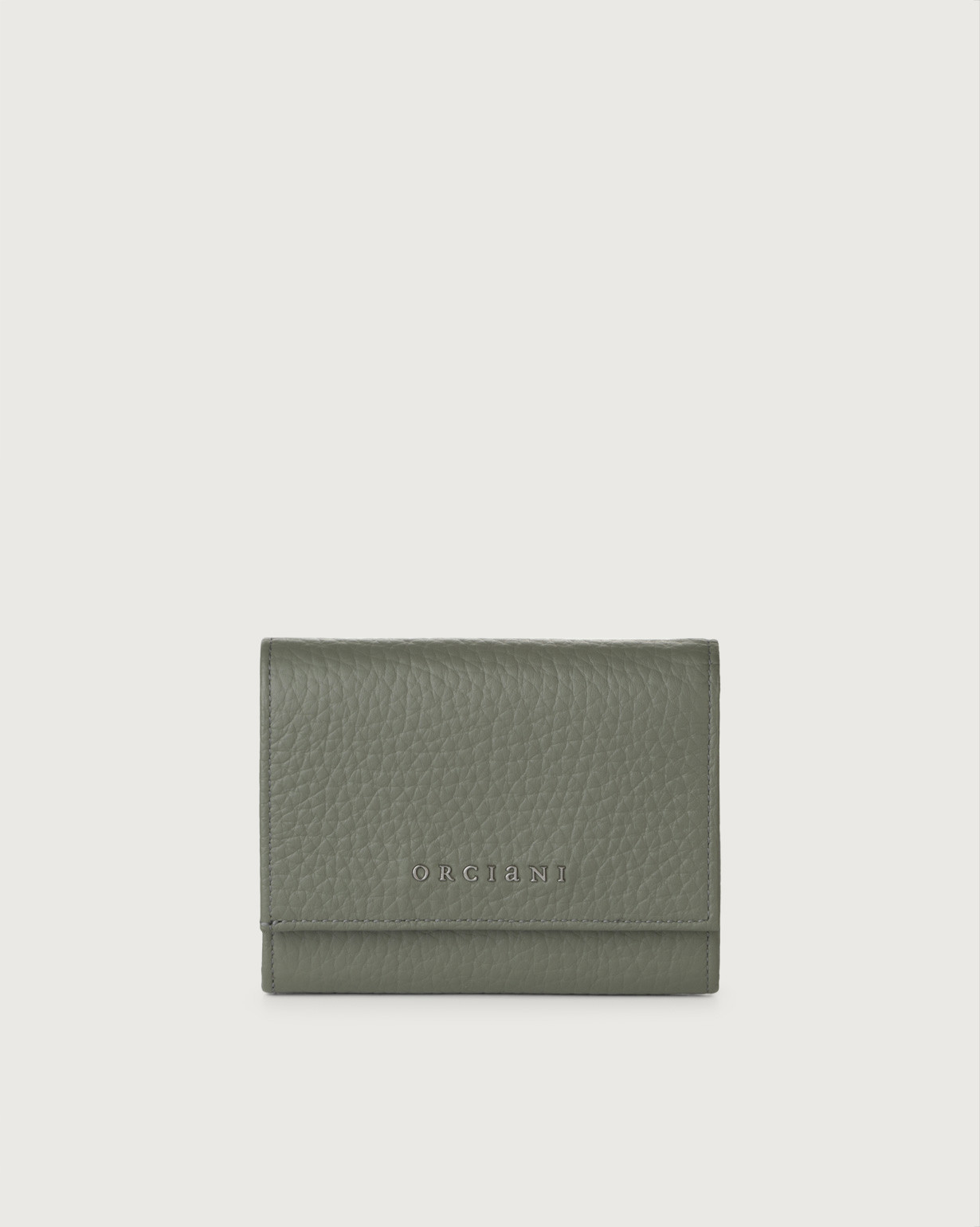 ORCIANI Soft small leather envelope wallet. , color Green