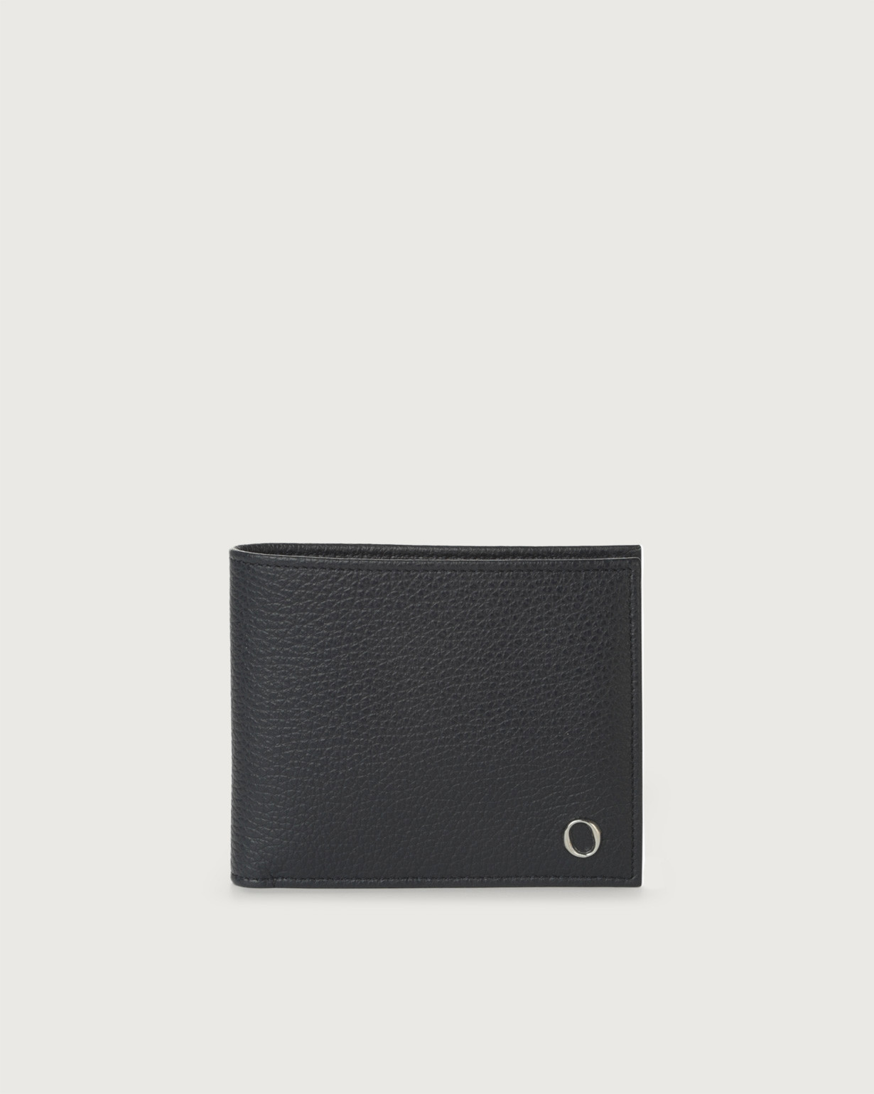 ORCIANI Micron leather wallet with coin pocket. , color Navy