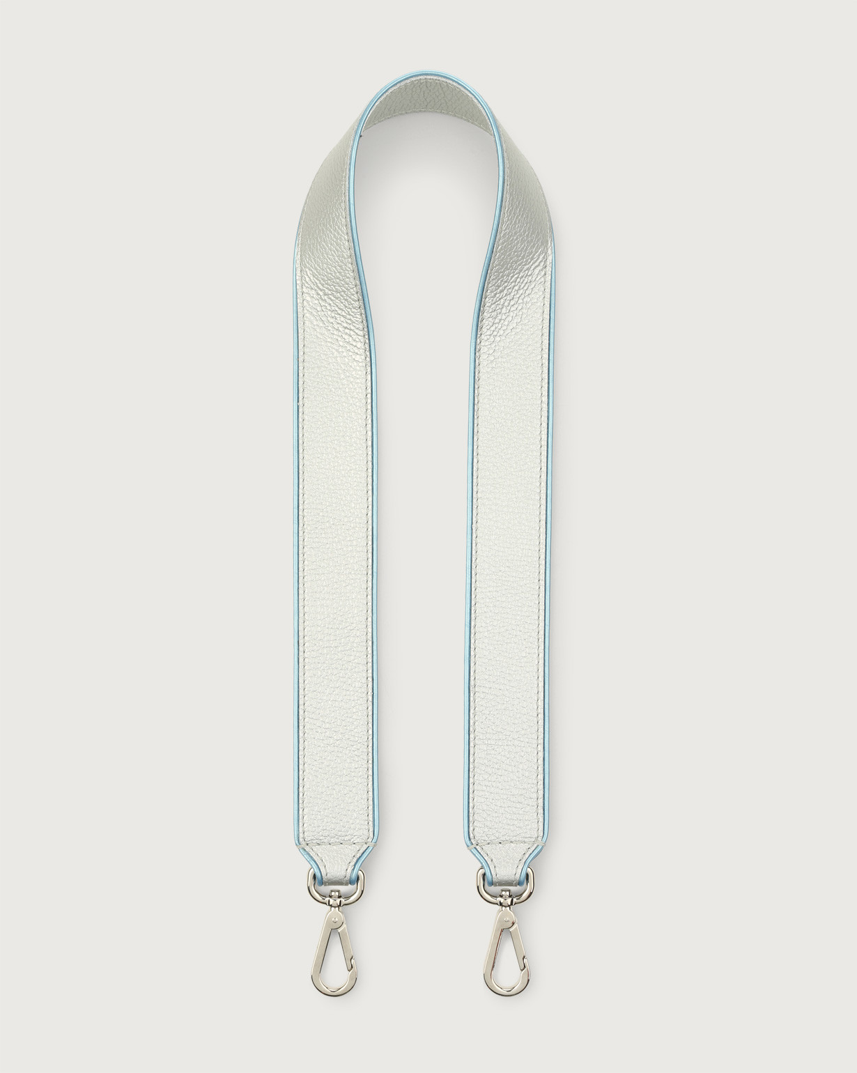 ORCIANI Silver Color leather strap. , color Light Blue