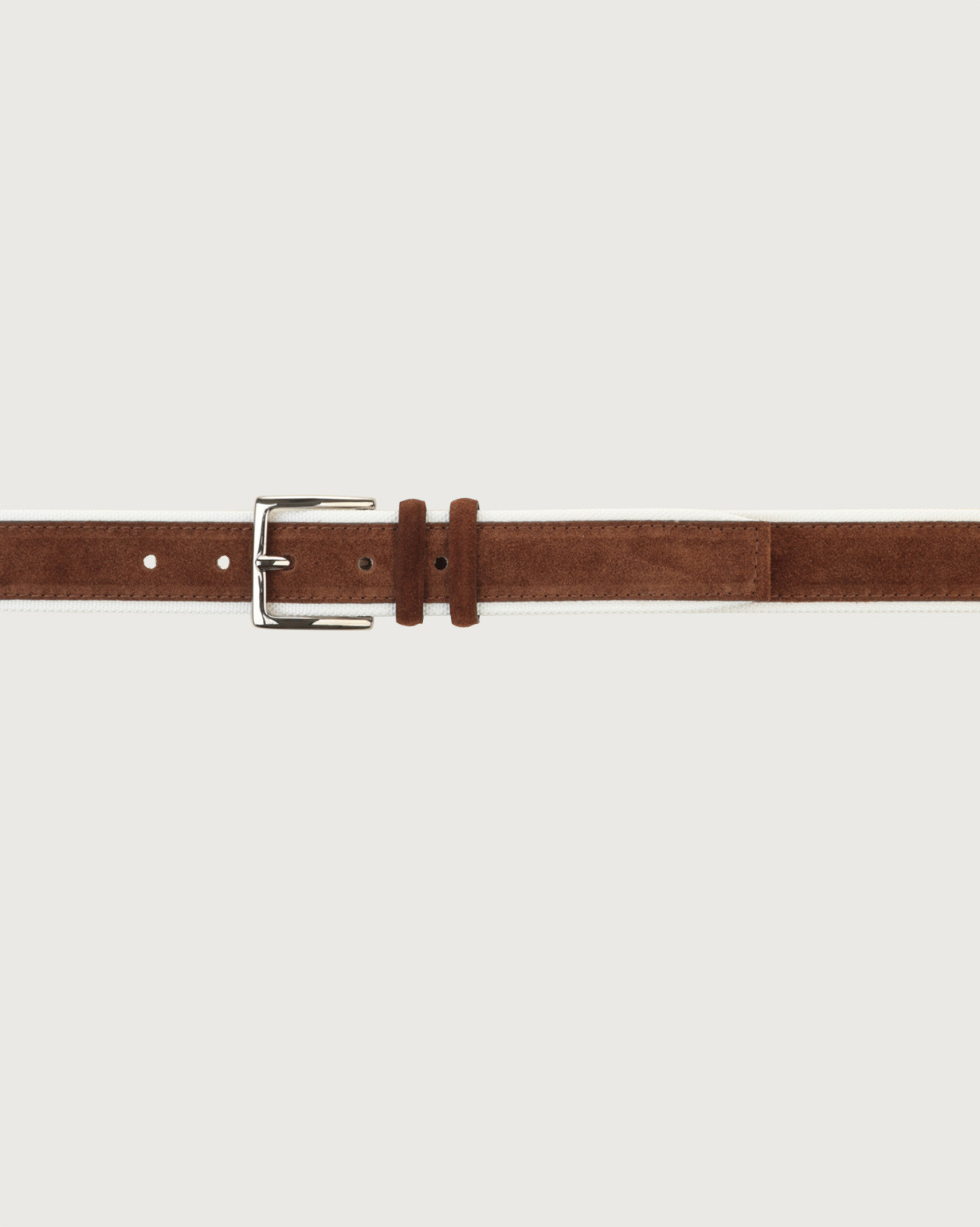 ORCIANI Amalfi Active suede and fabric belt. , color Brown+White