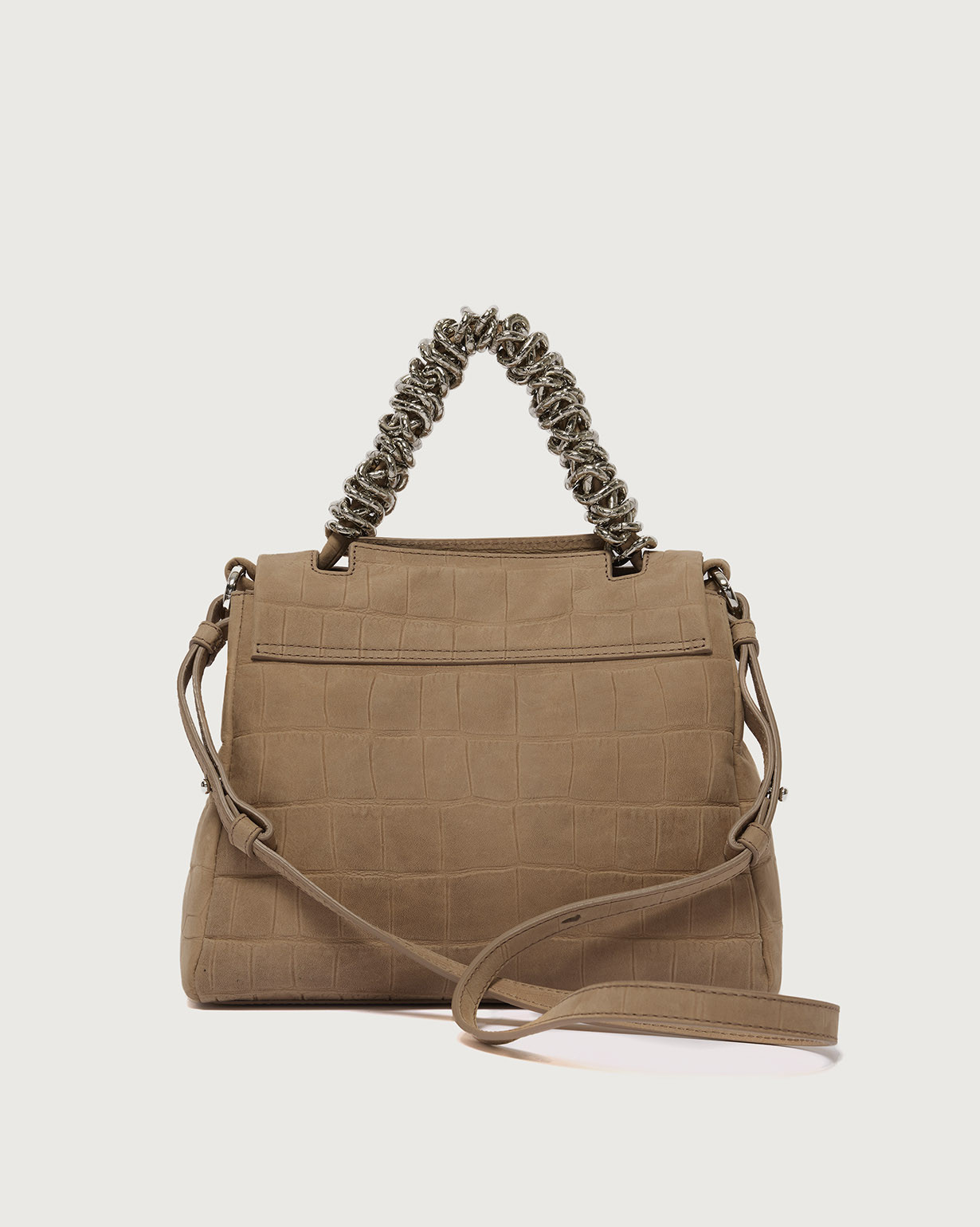 ORCIANI Sveva Twilight Small nubuck leather handbag, color beige