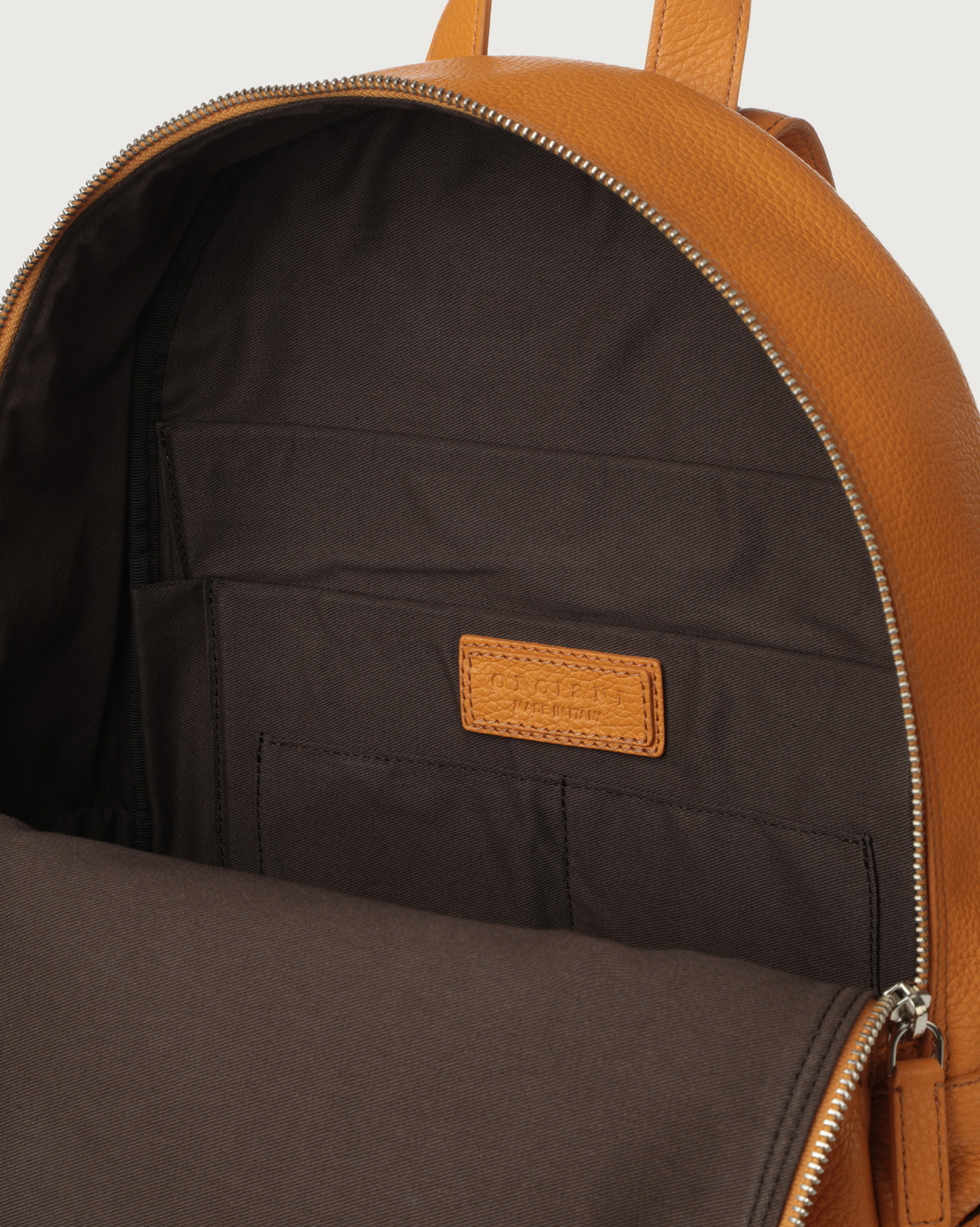 ORCIANI Laio Micron Leather Backpack, color Ocher