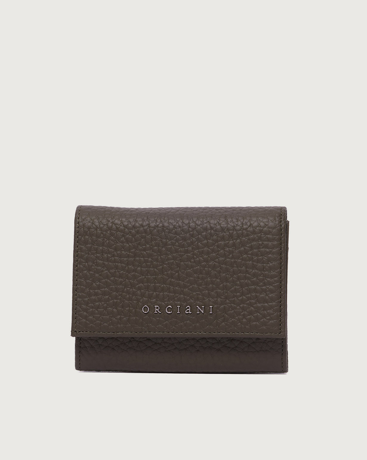 ORCIANI Soft small leather envelope wallet, color Green