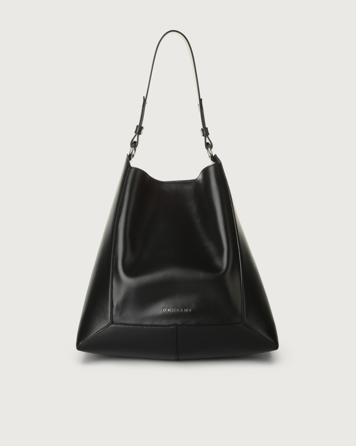 ORCIANI Frame Liberty leather shoulder bag, color Black