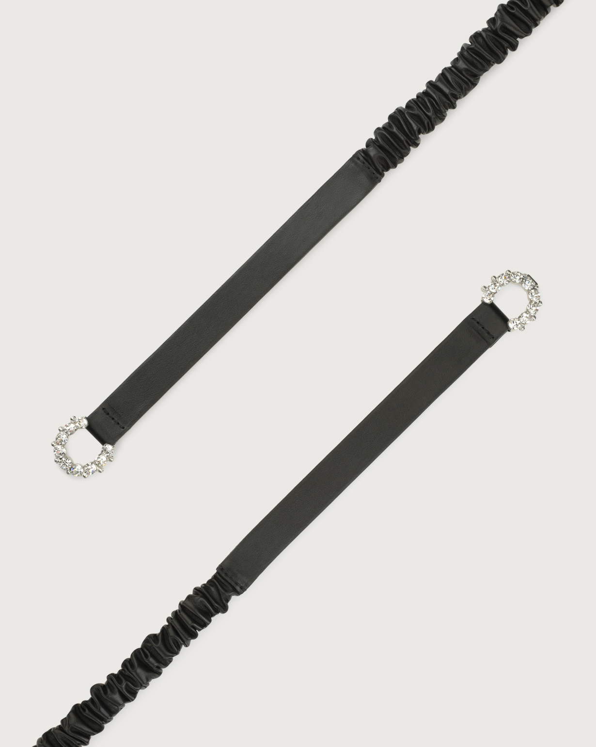 ORCIANI Liberty thin stretch leather belt, color Black