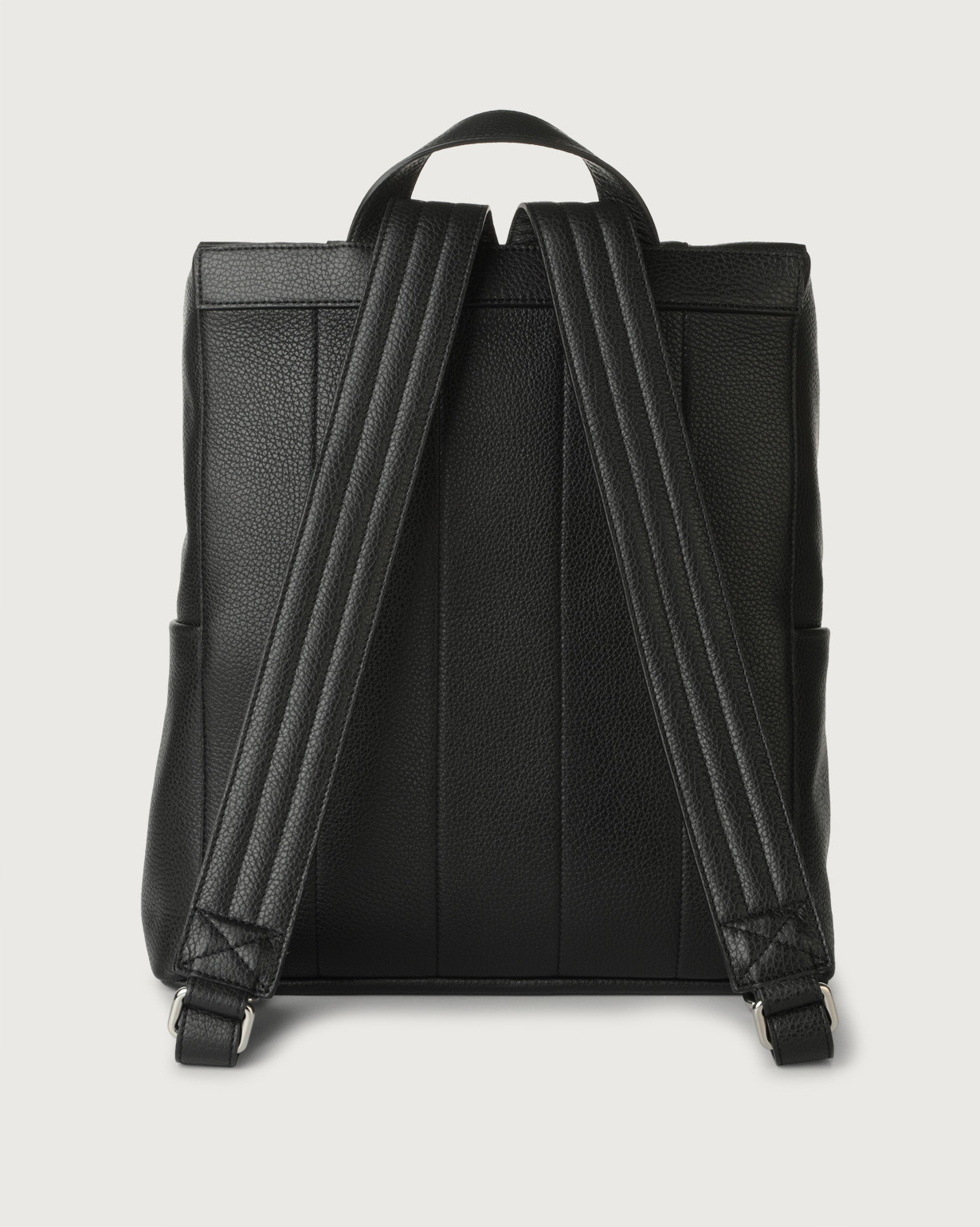 ORCIANI Micron double zipper leather backpack, color Black