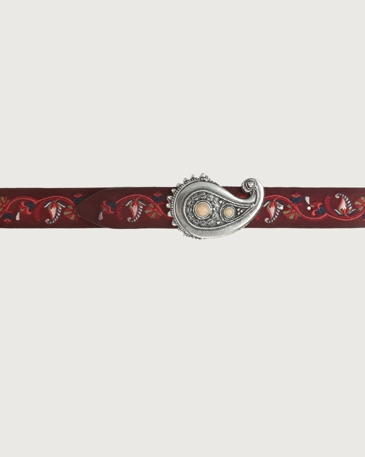 ORCIANI Long Beach Persian nubuck leather belt, color Ruby Red