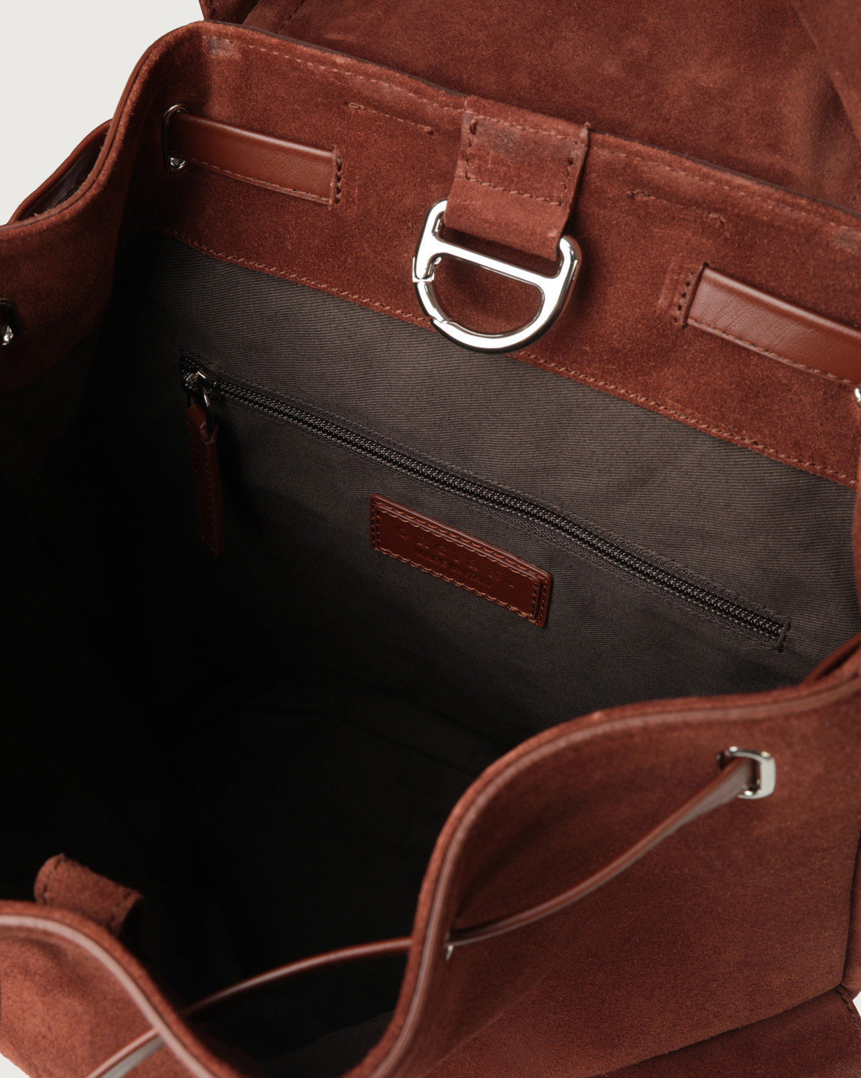 ORCIANI Naif suede leather backpack, color Cognac