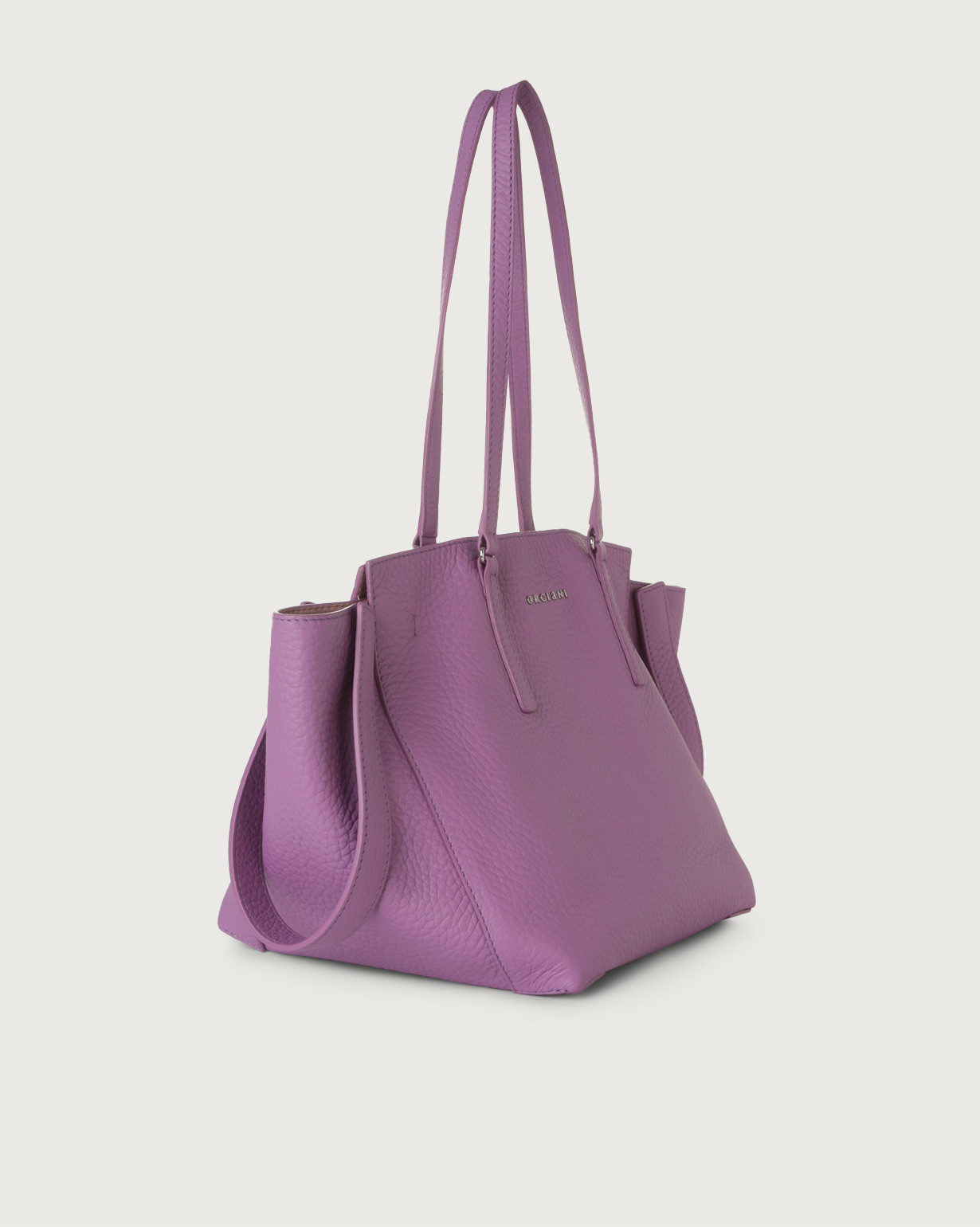 ORCIANI Ava Soft midi leather tote bag, color violet