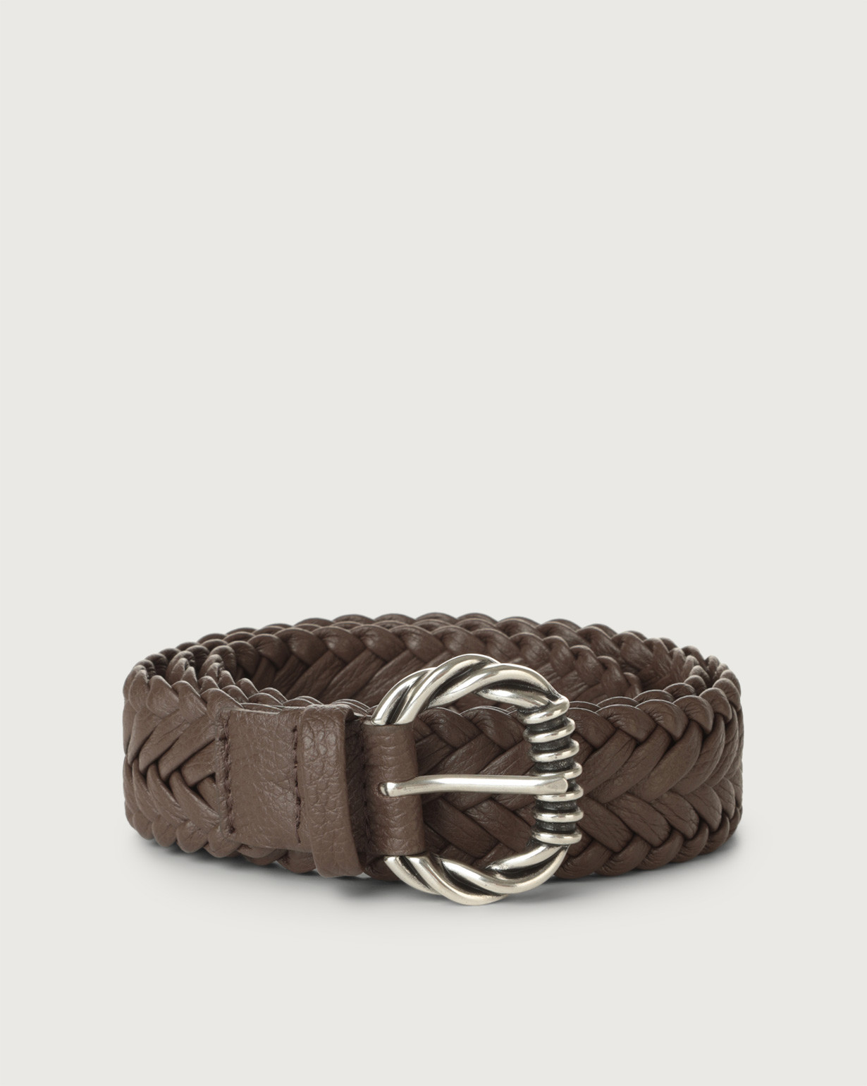 ORCIANI Sense braided leather belt, color Brown