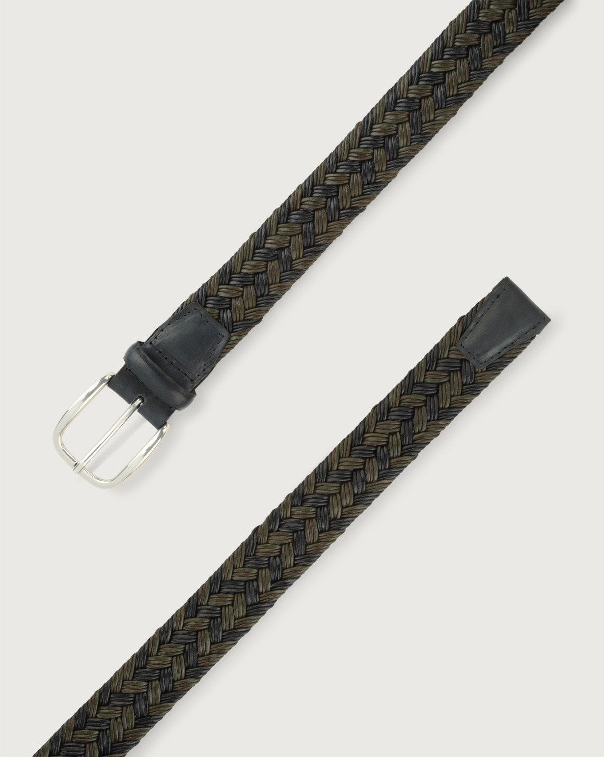 ORCIANI Domo braided regenerated leather belt, color Ocean