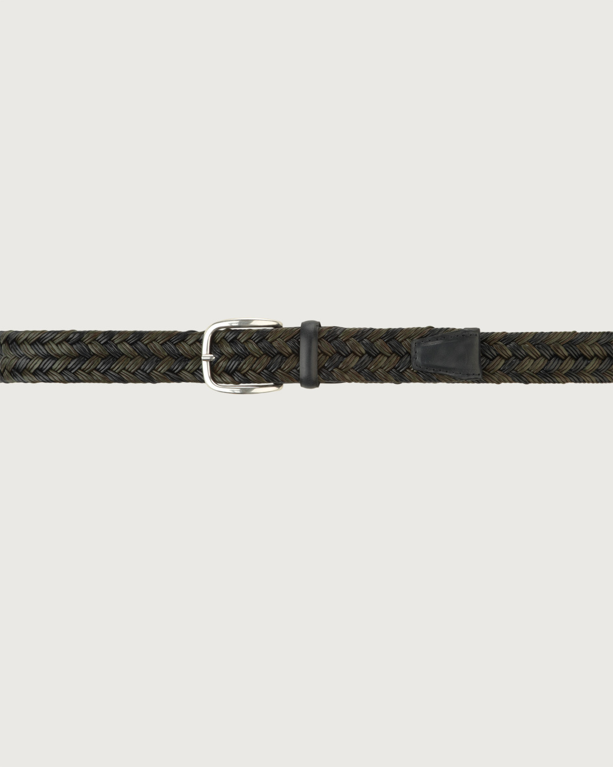 ORCIANI Domo braided regenerated leather belt, color Ocean
