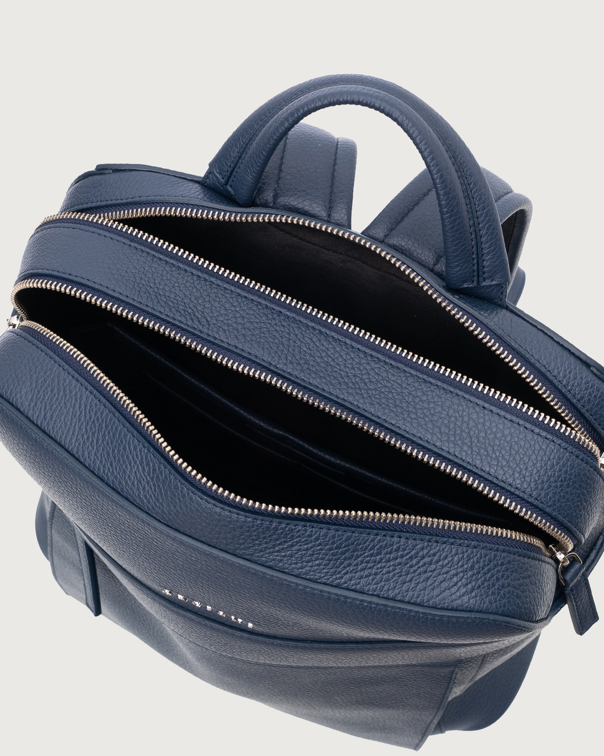 ORCIANI Micron dollar leather backpack, color Navy