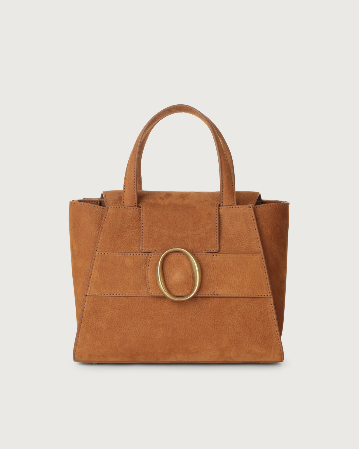 ORCIANI Ofelia Nabucco medium nubuck leather handbag, color Brandy