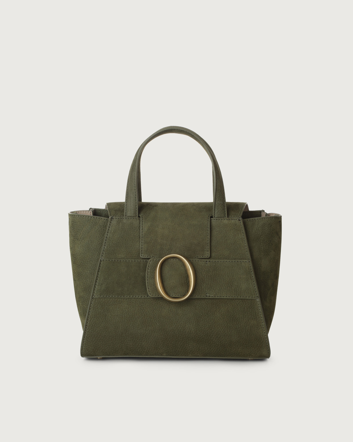 ORCIANI Ofelia Nabucco medium nubuck leather handbag, color Military Green
