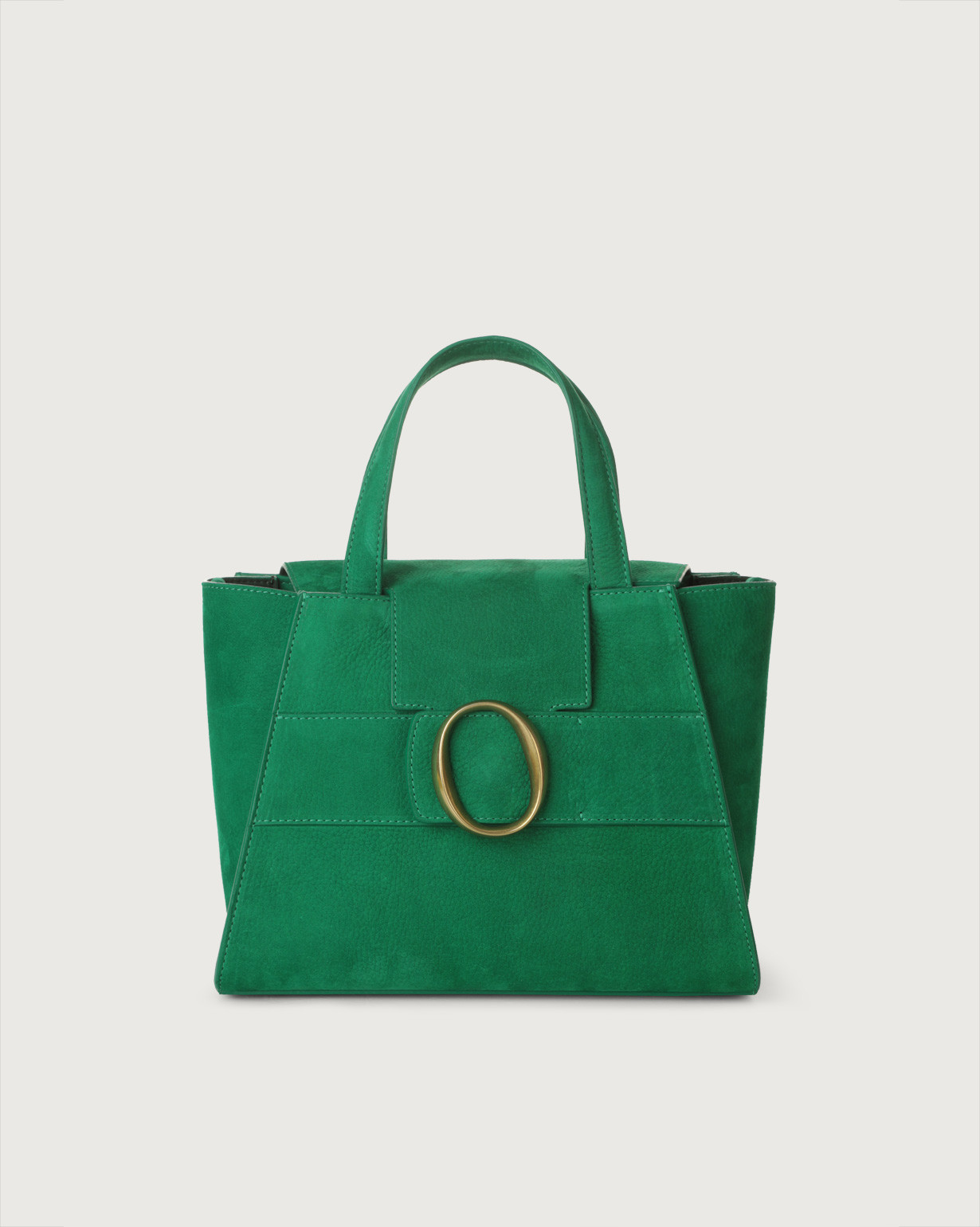ORCIANI Ofelia Nabucco medium nubuck leather handbag, color Green