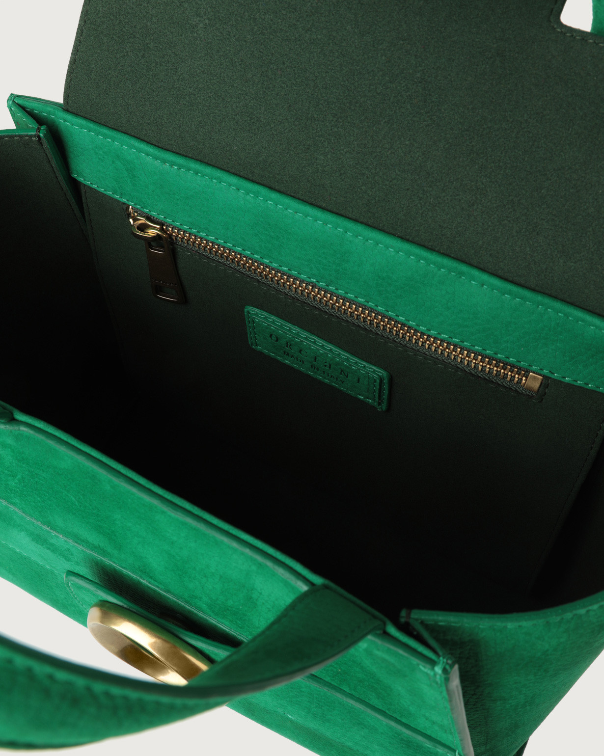 ORCIANI Ofelia Nabucco medium nubuck leather handbag, color Green