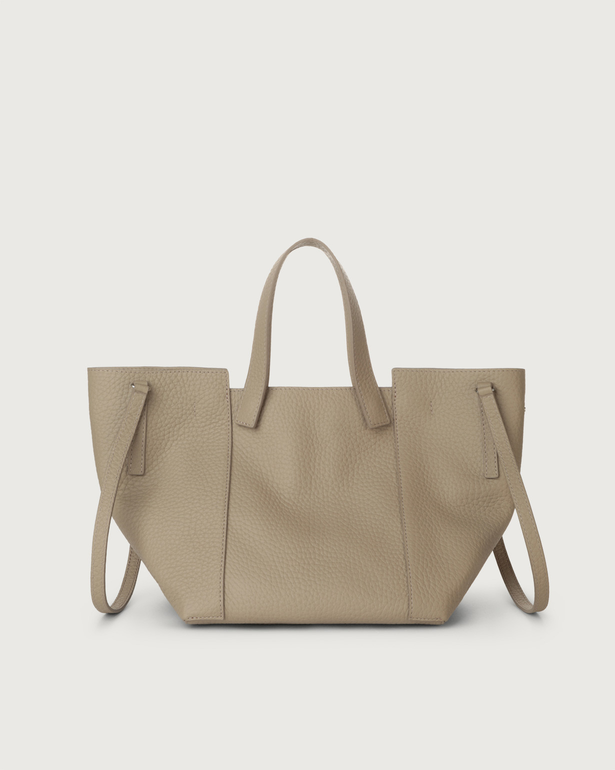 ORCIANI Ava Soft midi leather tote bag, color Sand