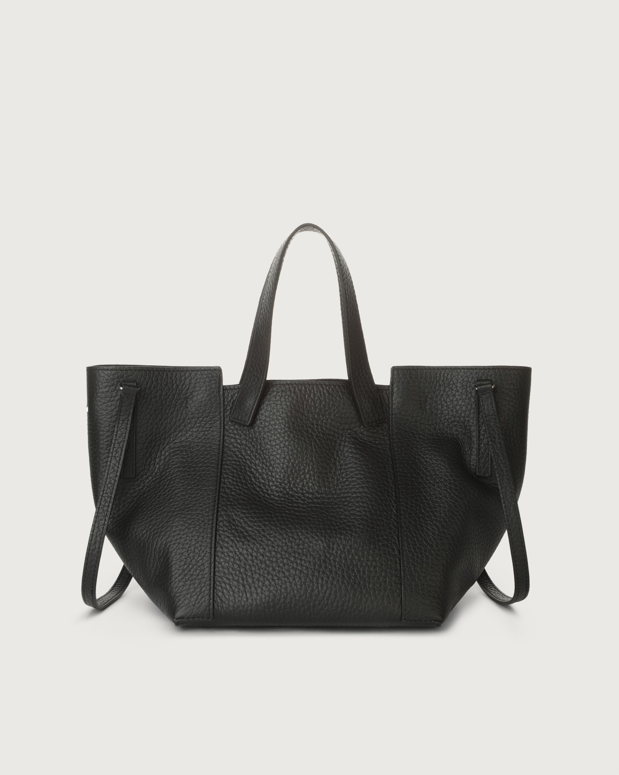 ORCIANI Ava Soft midi leather tote bag, color Black