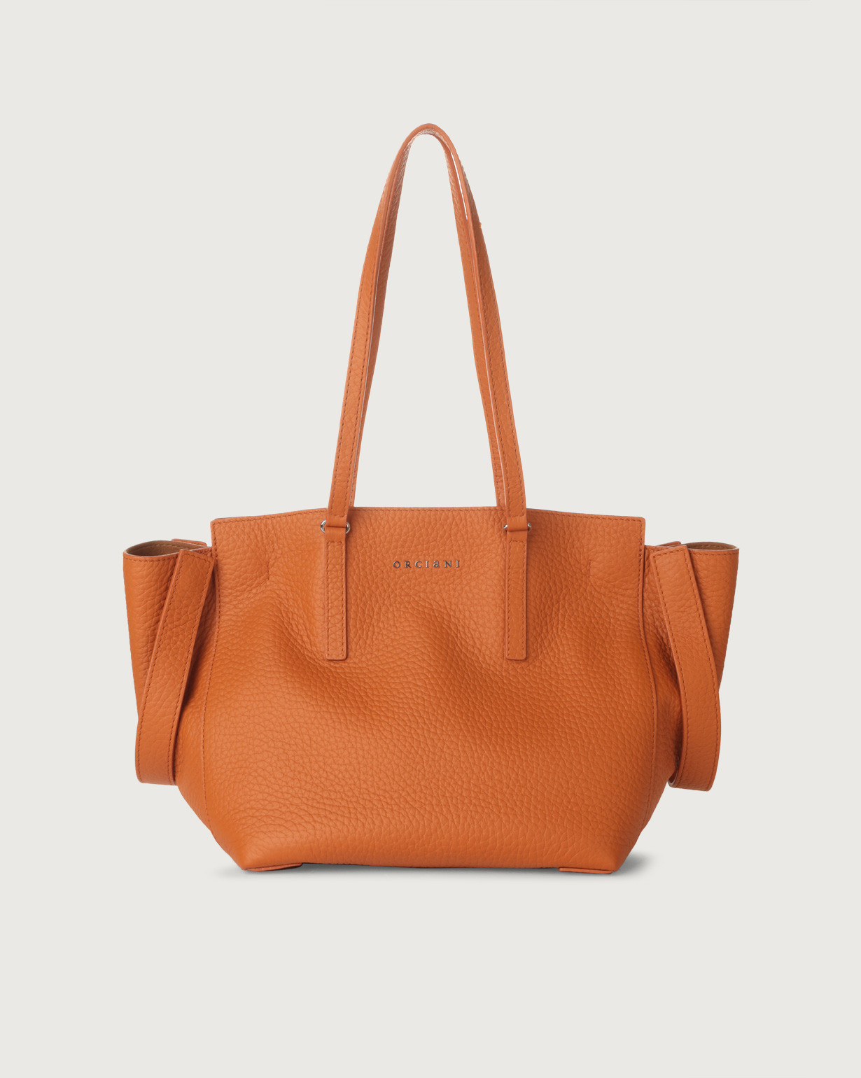 ORCIANI Ava Soft midi leather tote bag, color Orange