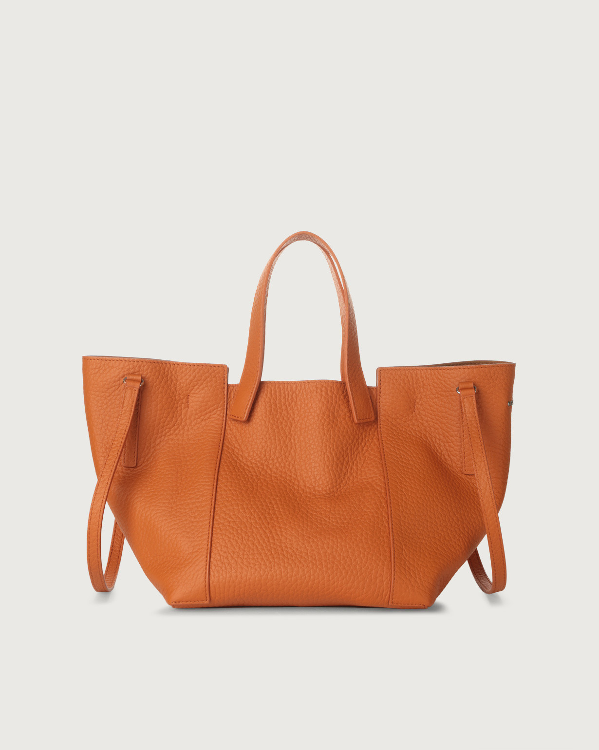 ORCIANI Ava Soft midi leather tote bag, color Orange