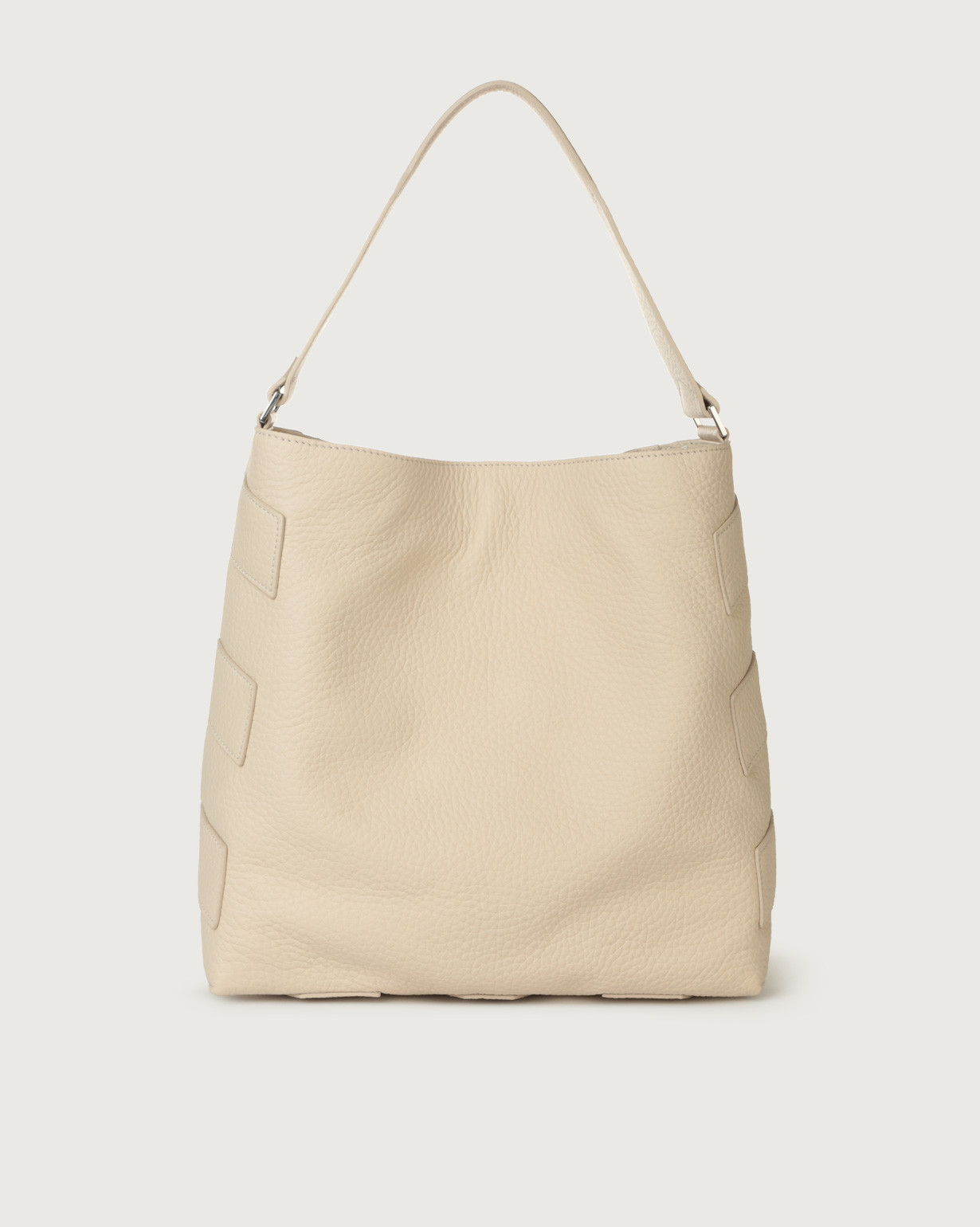 ORCIANI Nilla Soft leather shoulder bag, color Ivory