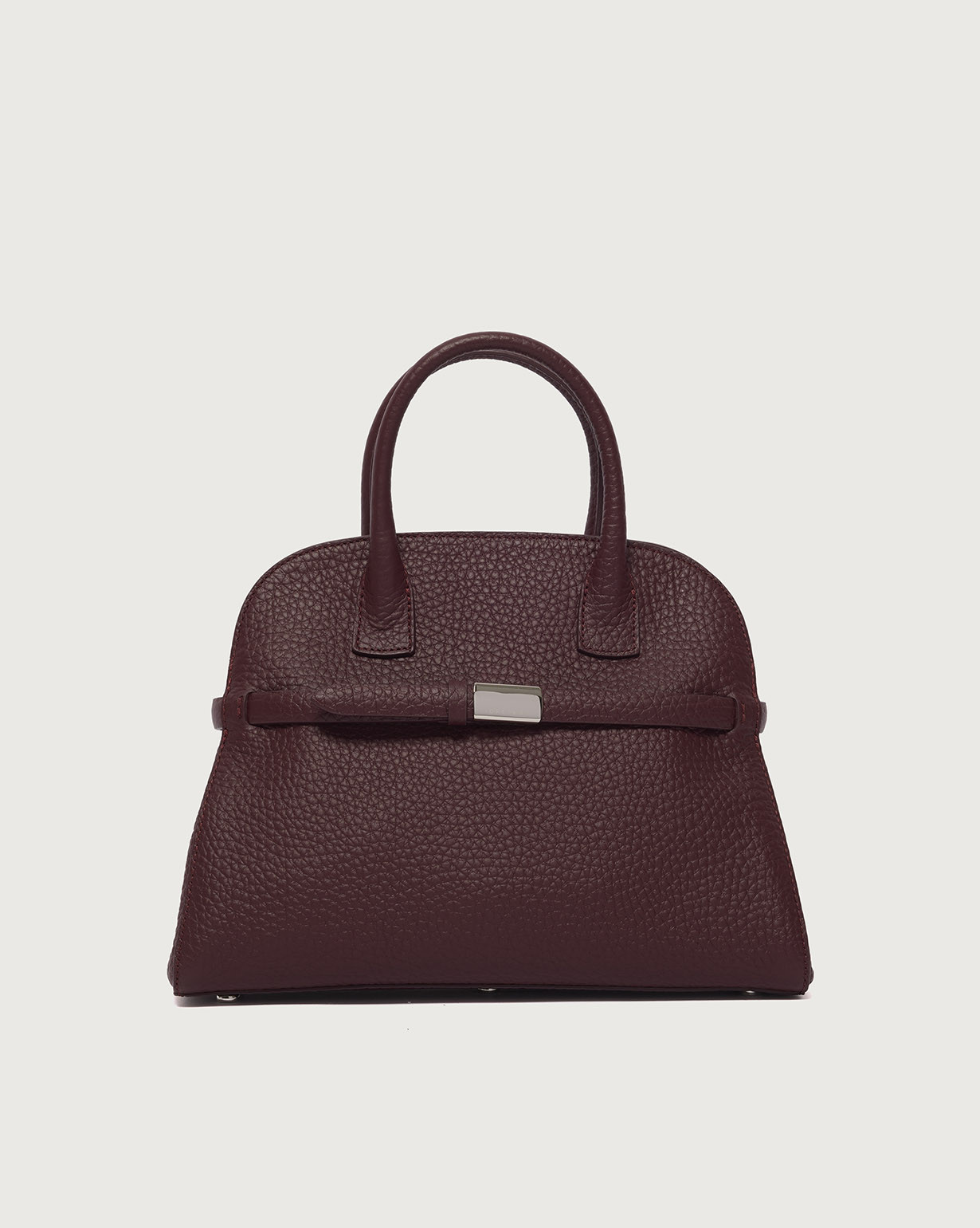 ORCIANI Aura Soft Midi grained leather handbag with strap, color Bordeaux