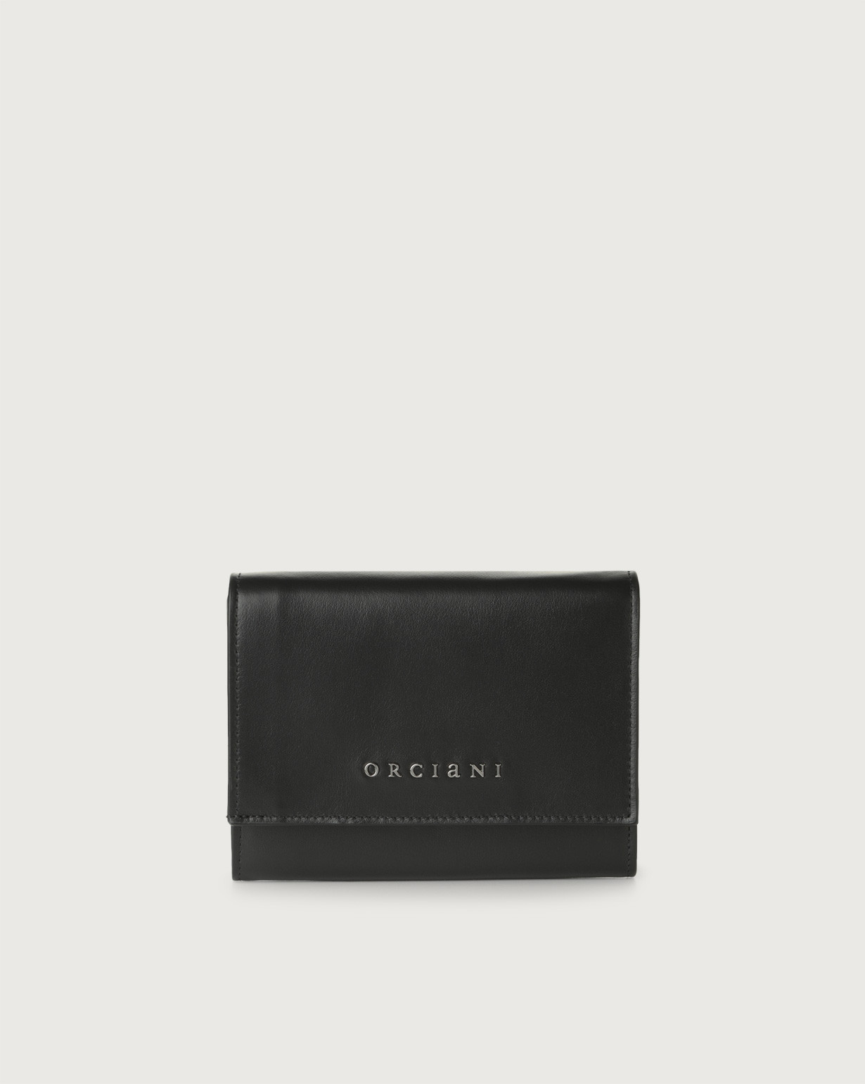 ORCIANI Liberty small leather envelope wallet, color Black