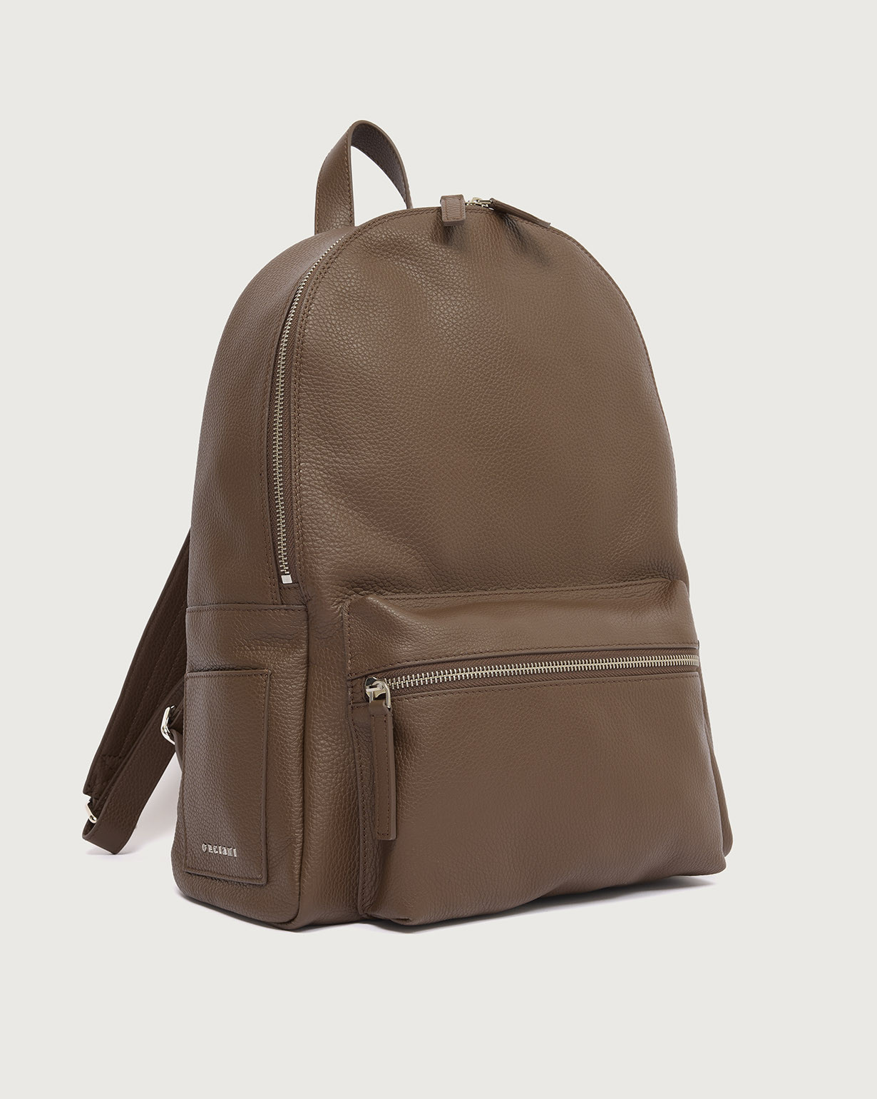 ORCIANI Laio Micron Leather Backpack, color Ebony
