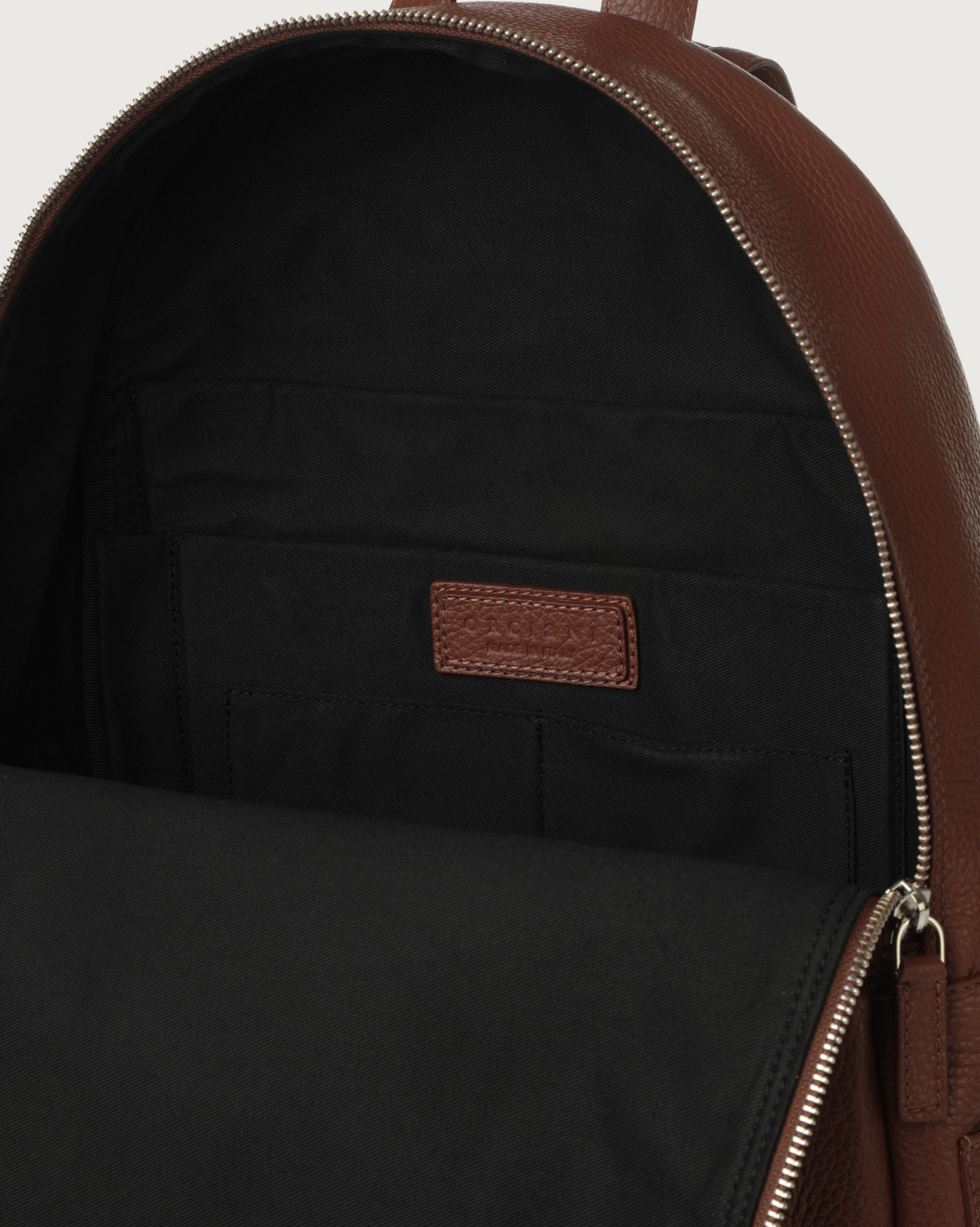 ORCIANI Laio Micron Leather Backpack, color Cognac
